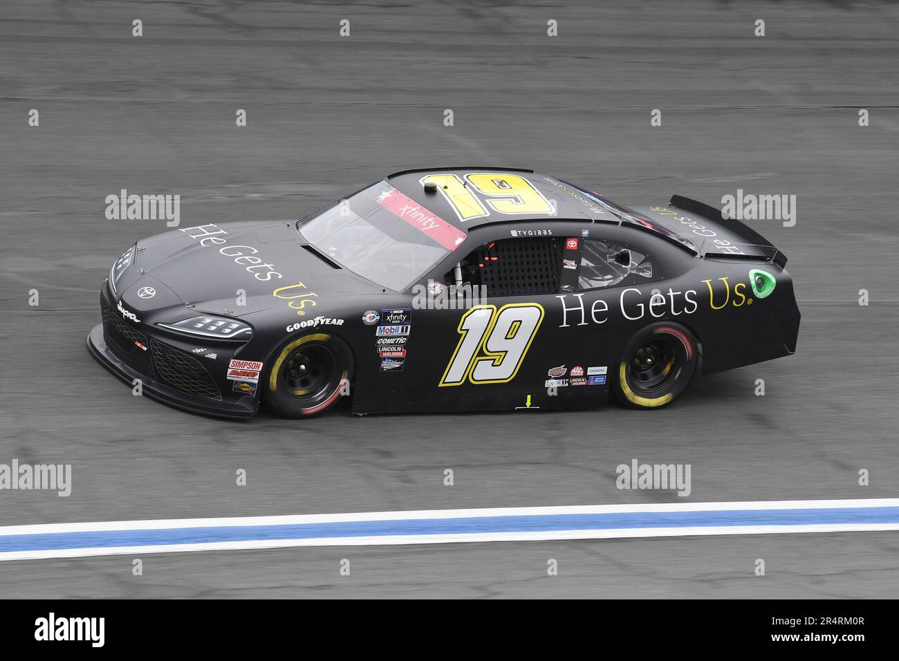 CHARLOTTE, NC - MAY 29: Ty Gibbs (#19 Joe Gibbs Racing He CHARLOTTE, NC - MAY 29: Ty Gibbs (#19 Joe Gibbs Racing He