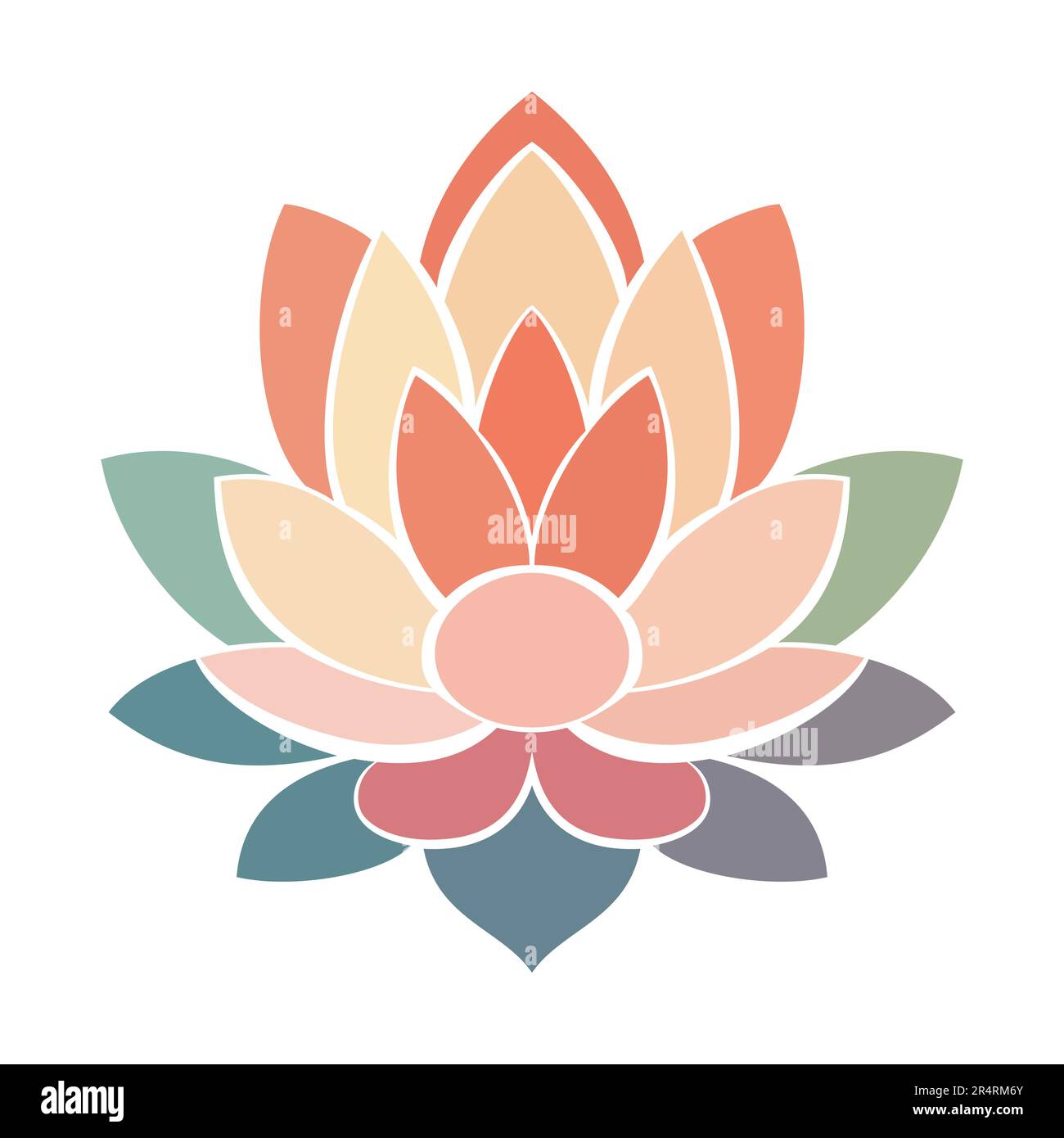 Lotus flower icon isolated on white background. Lotus flower cute icon ...