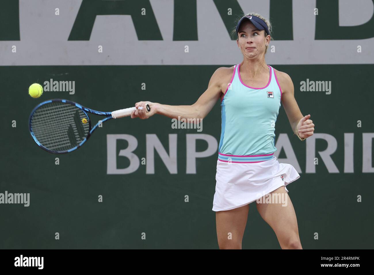 Elizabeth Mandlik of USA during day 2 of the 2023 French Open, Roland ...