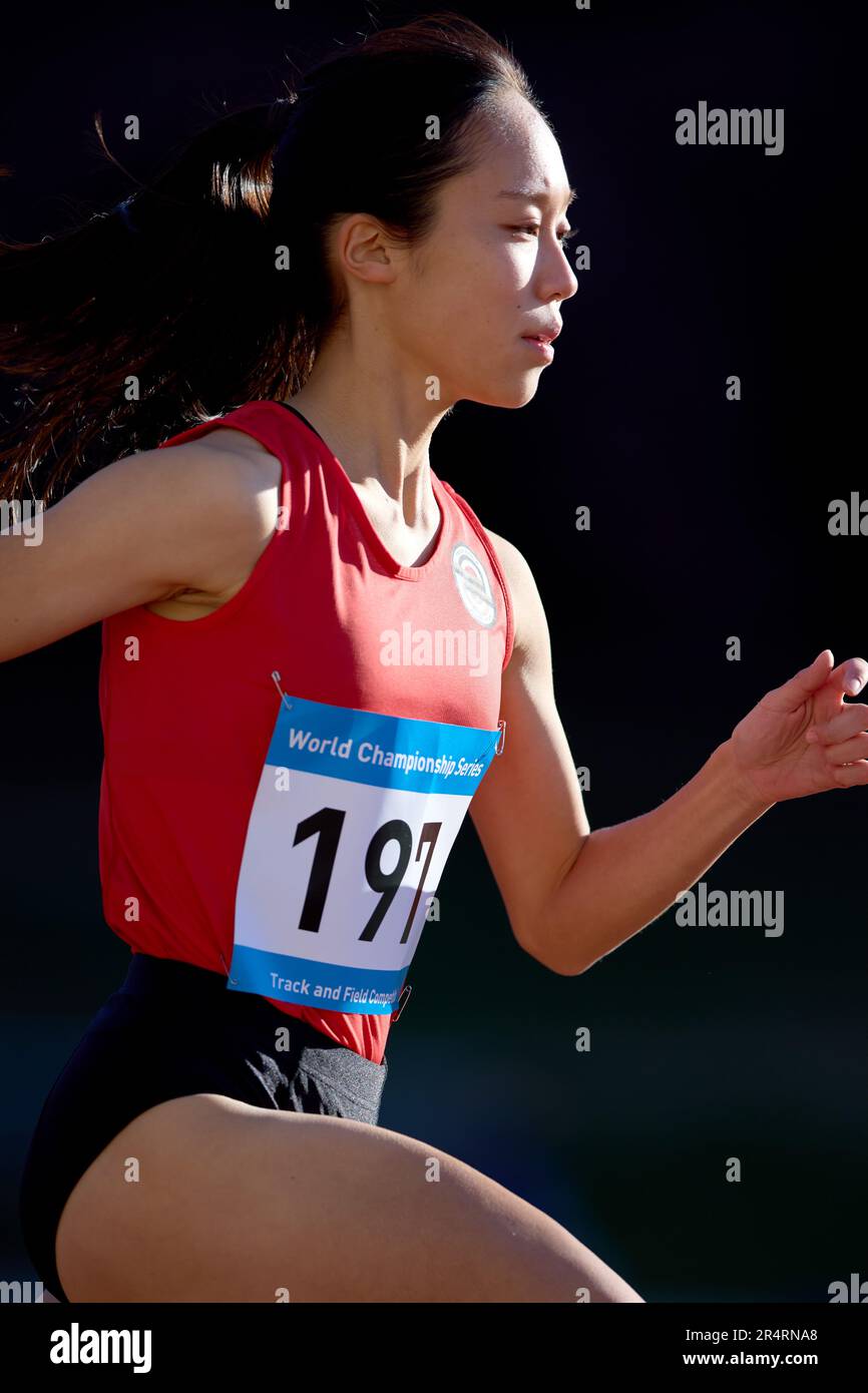 Japanese athletes running on track Stock Photo - Alamy