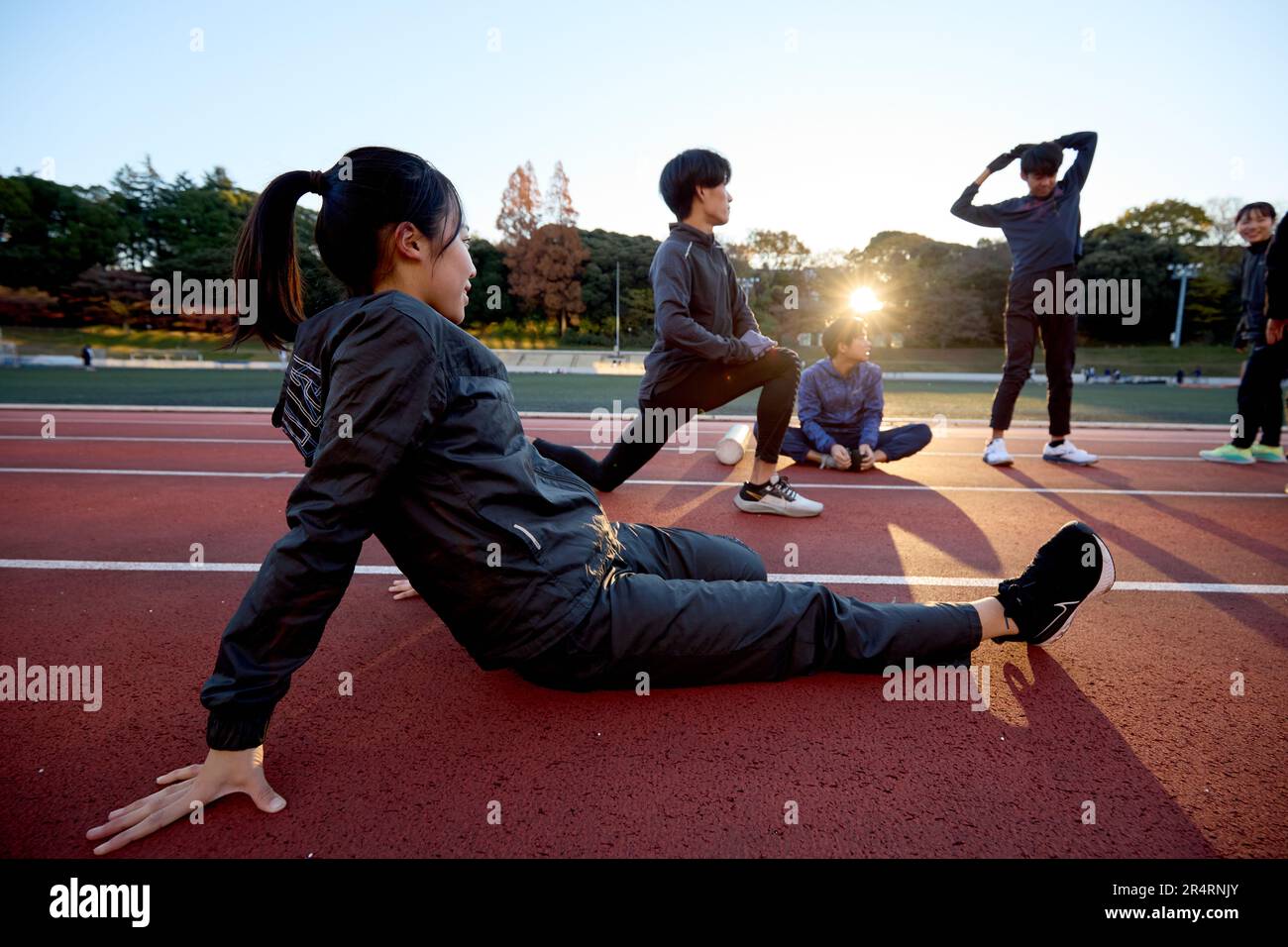 Japanese athletes training Stock Photo - Alamy
