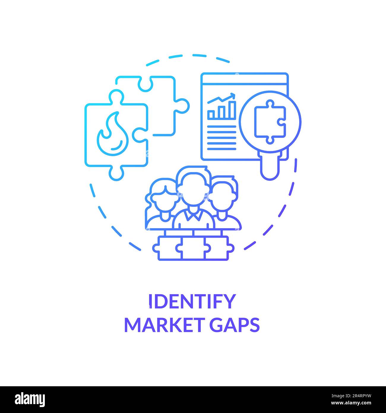 Identify market gaps blue gradient concept icon Stock Vector Image ... Identify market gaps blue gradient concept icon Stock Vector Image ...