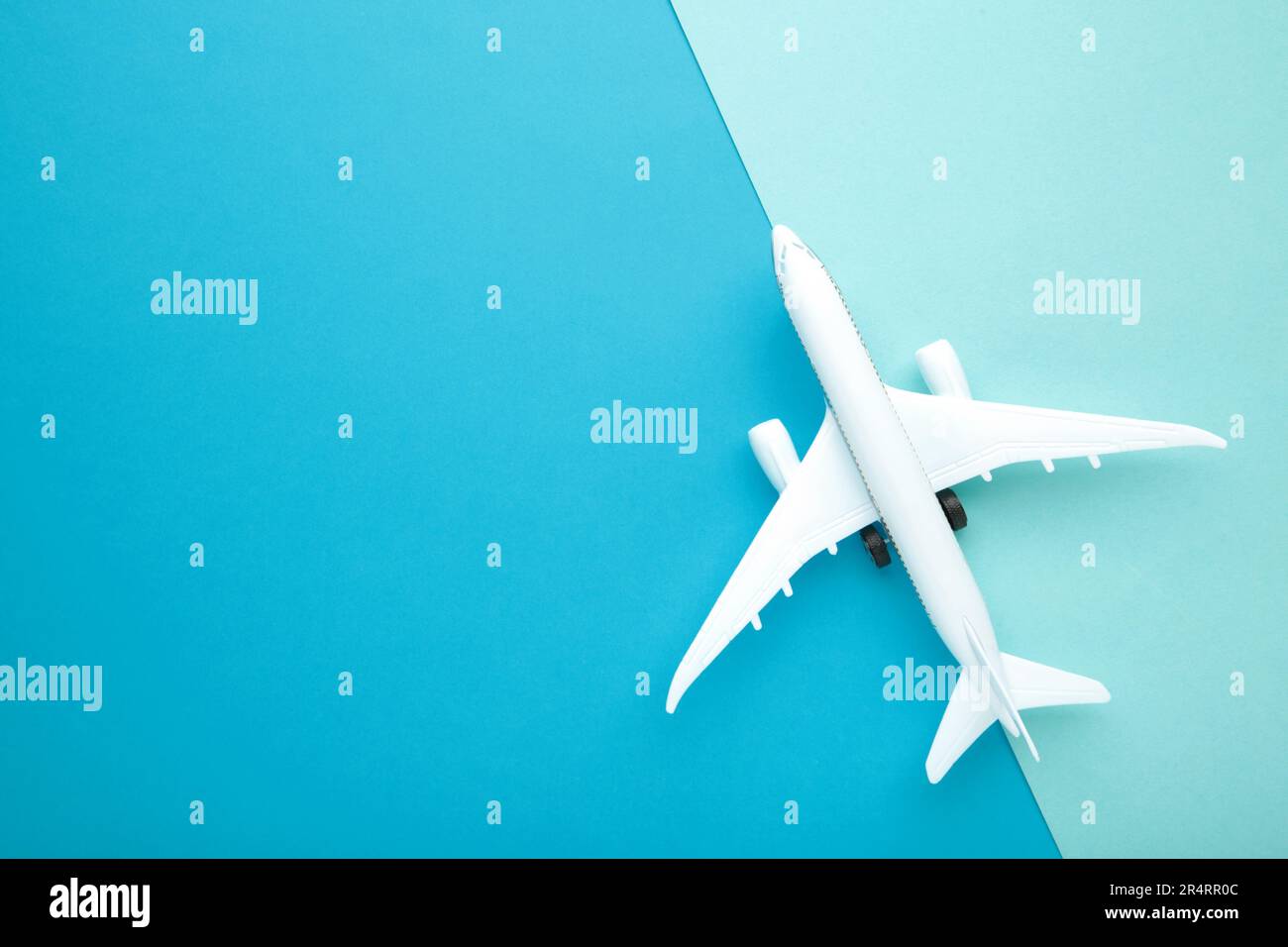 Model airplane on blue pastel color background. Travel concept Stock ...
