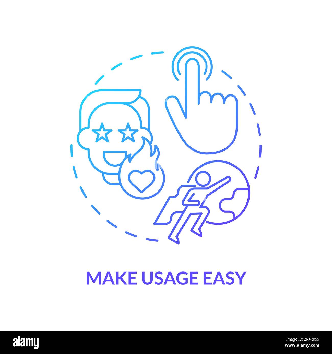 Make usage easy blue gradient concept icon Stock Vector Image & Art - Alamy
