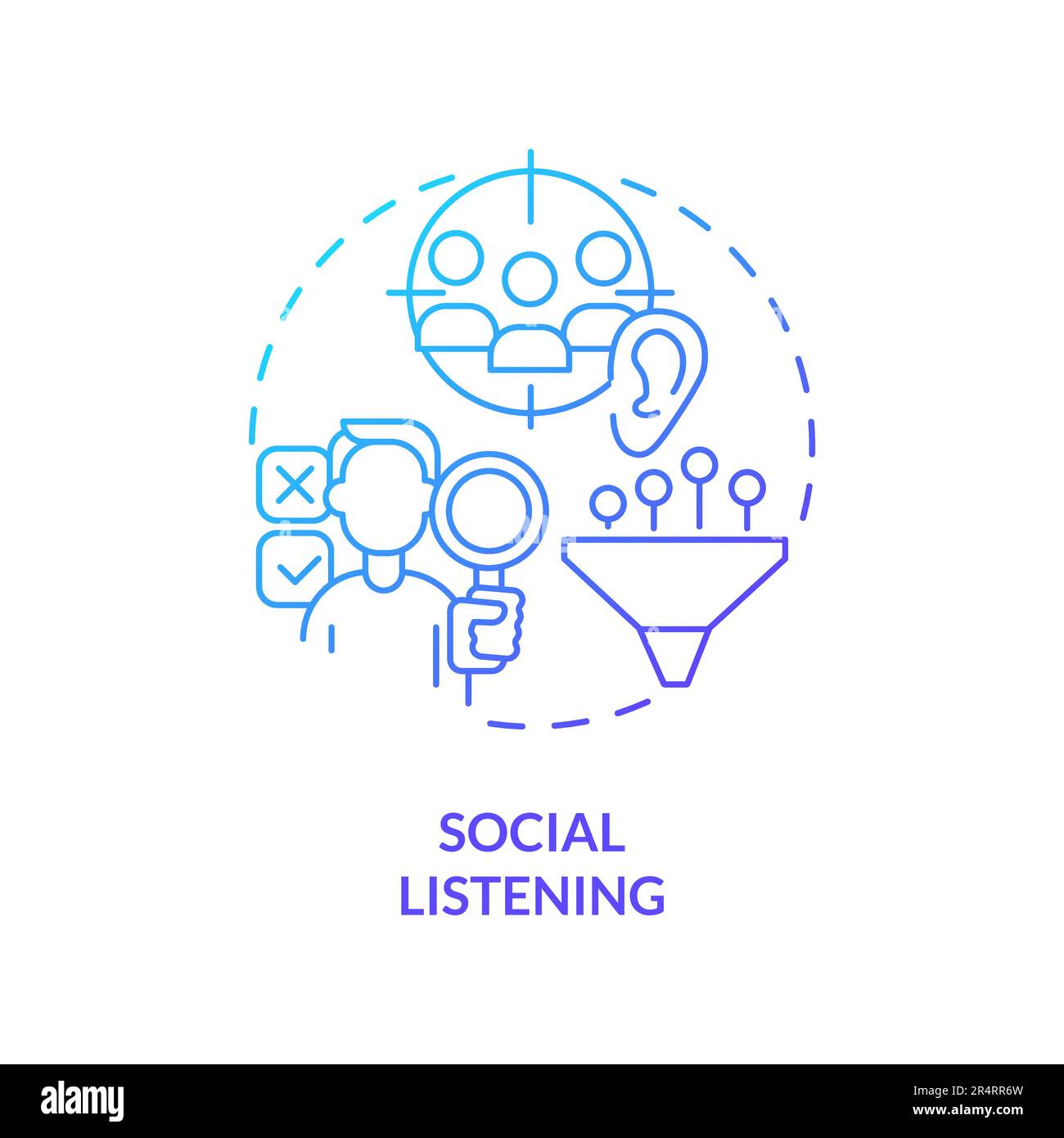 Social listening blue gradient concept icon Stock Vector Image & Art ... Social listening blue gradient concept icon Stock Vector Image & Art ...