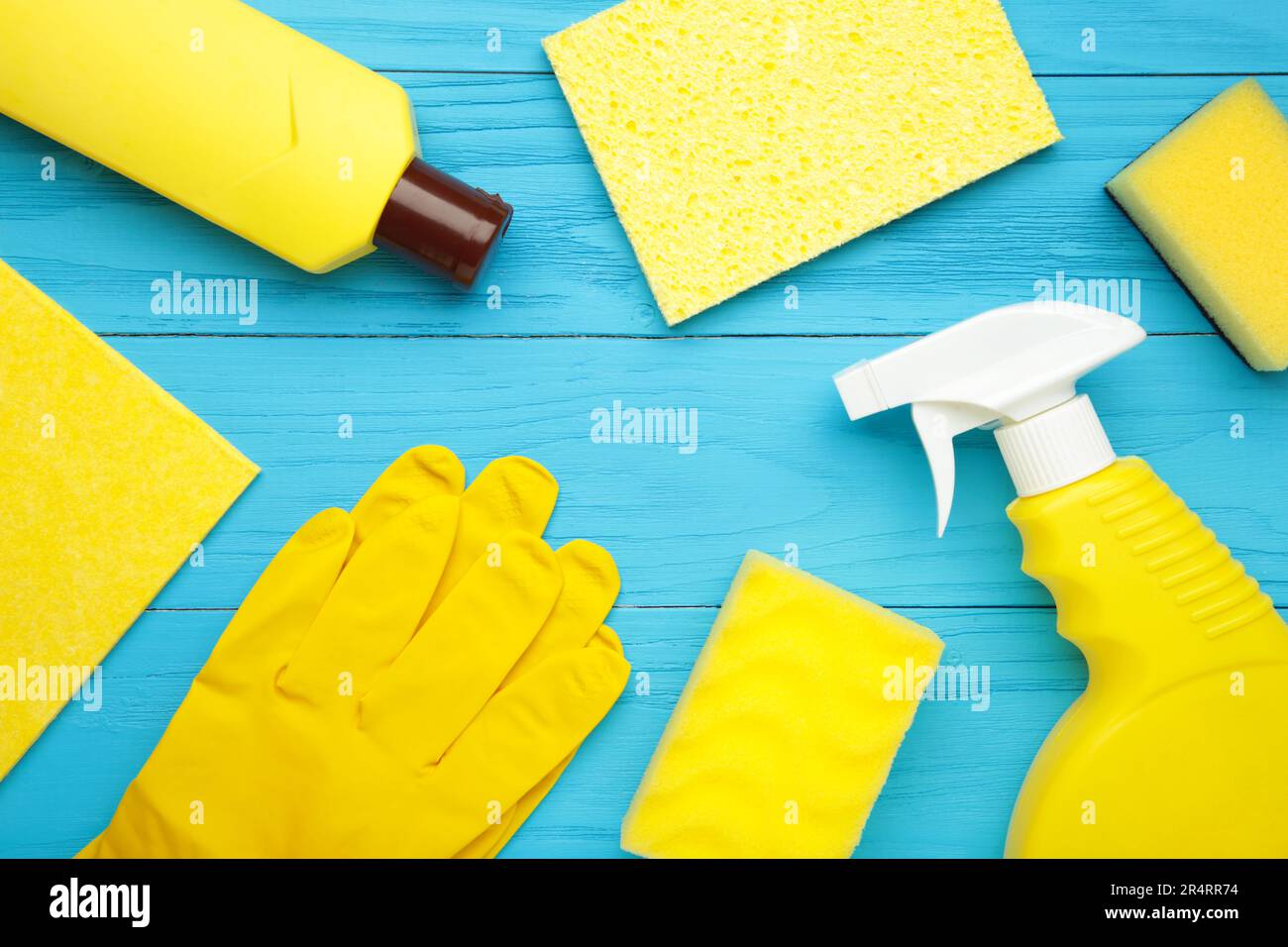 Cleaning Set. Tools for cleaning. Cleaning agents, spray, rubber gloves ...