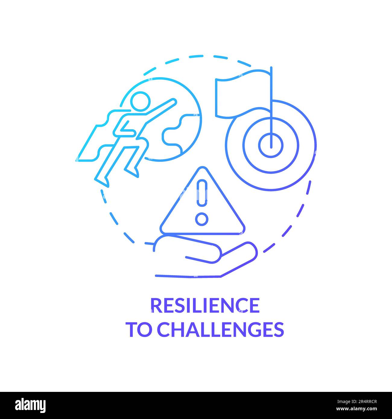 Resilience to challenges blue gradient concept icon Stock Vector Image ...
