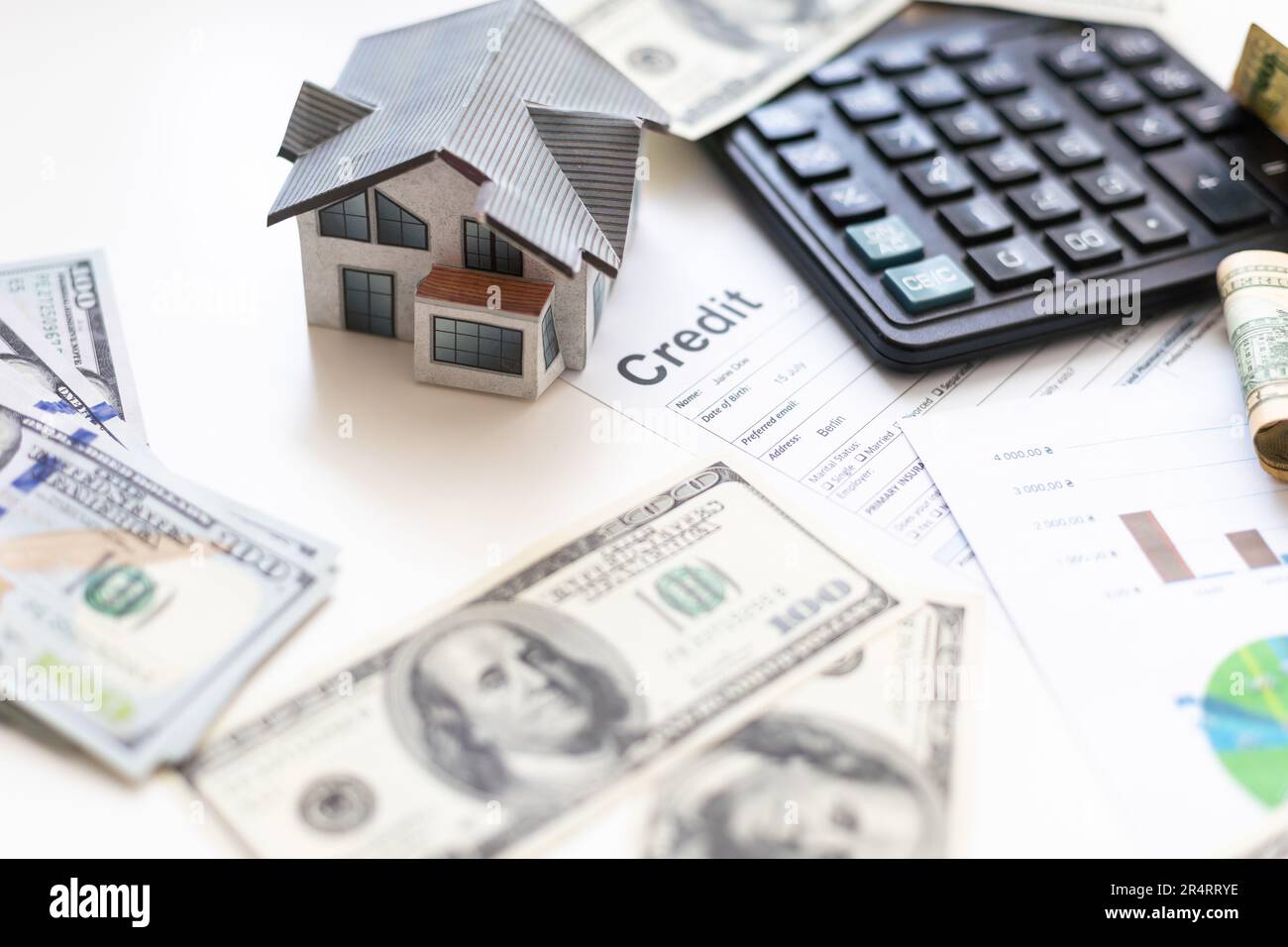 accountant working on Income tax forms or on budget planning with ...