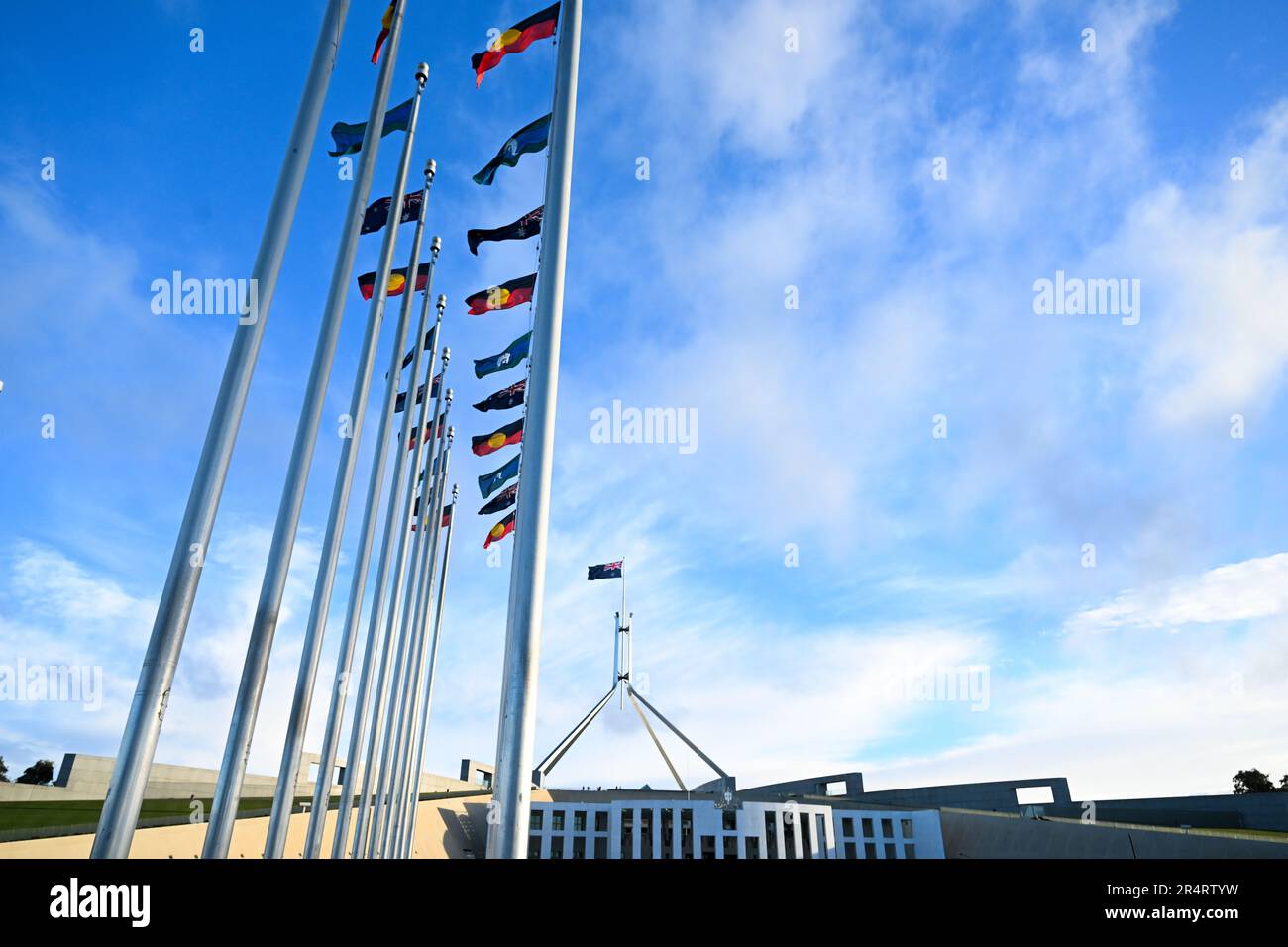 Canberra, Australia. 30th May, 2023. The Australian flag, the ...