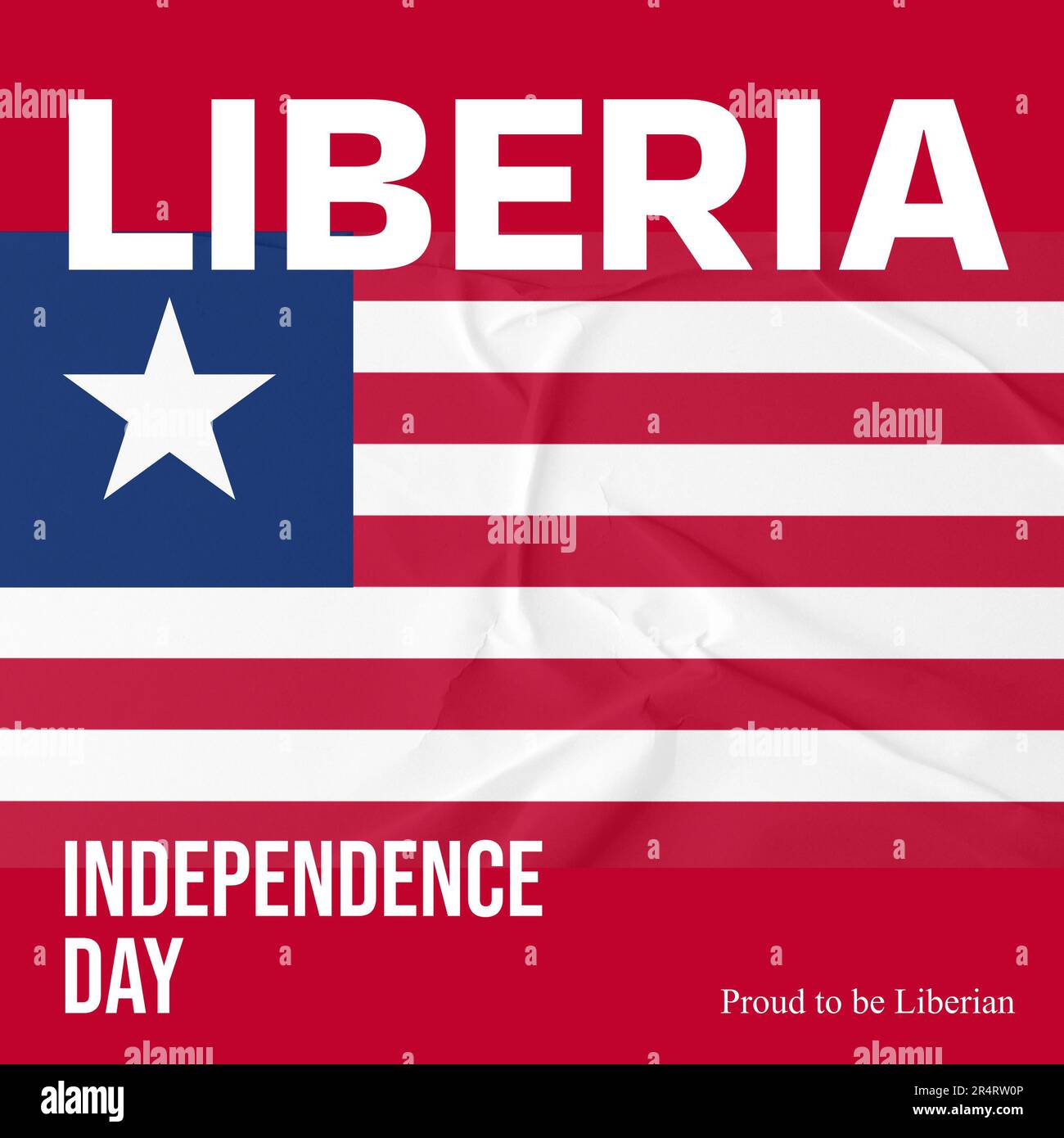 Liberia independence day, proud to be liberian text in white on red ...