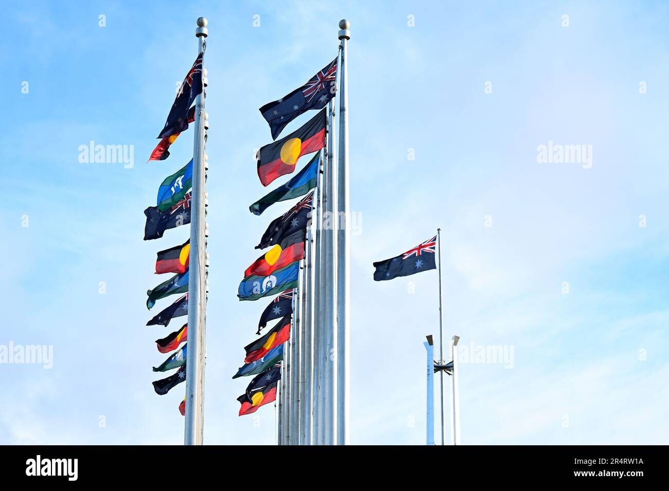 Canberra, Australia. 30th May, 2023. The flag pole of the Australian ...