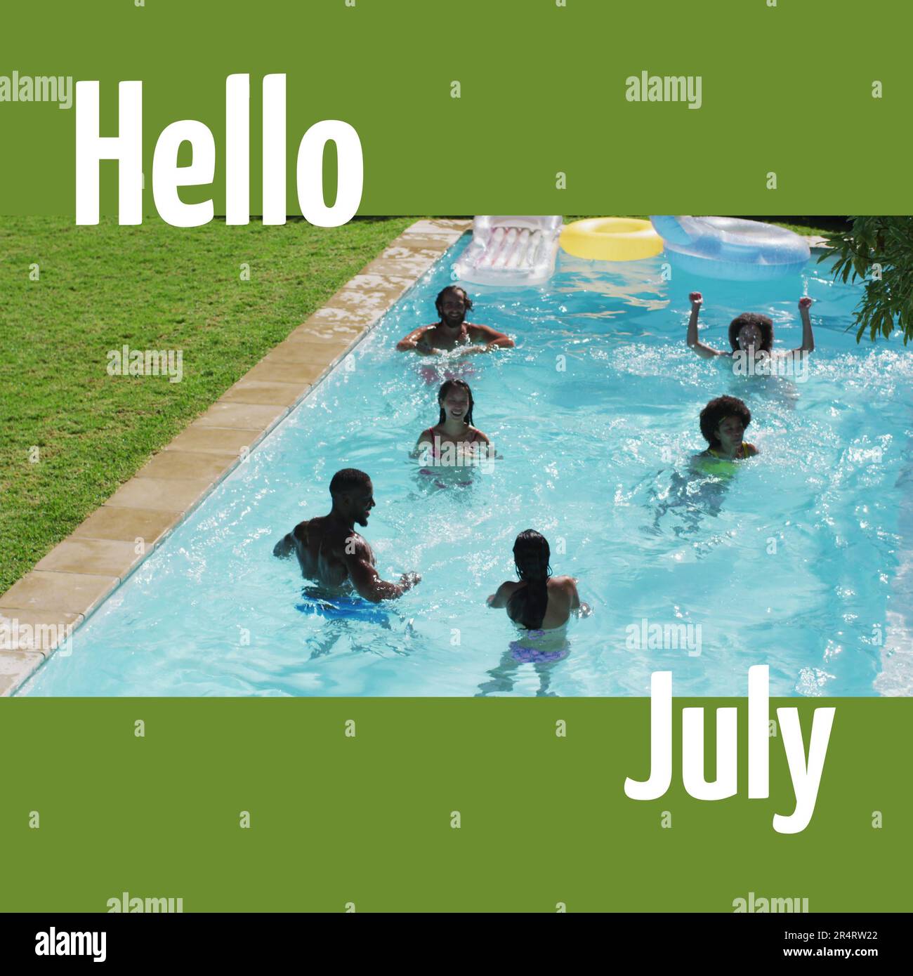 Animation diverse friends beach over hi-res stock photography and ...