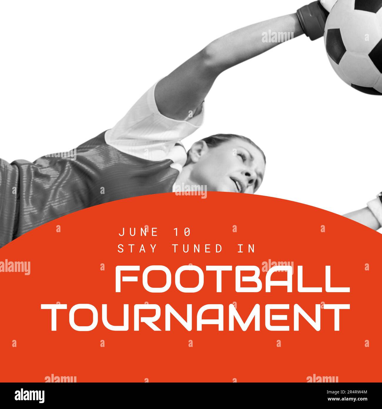 Composition of football tournament text over caucasian female soccer ...