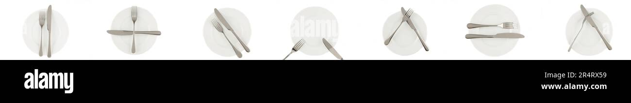 Dining etiquette - I still eat, pause. Fork and knife signals with ...