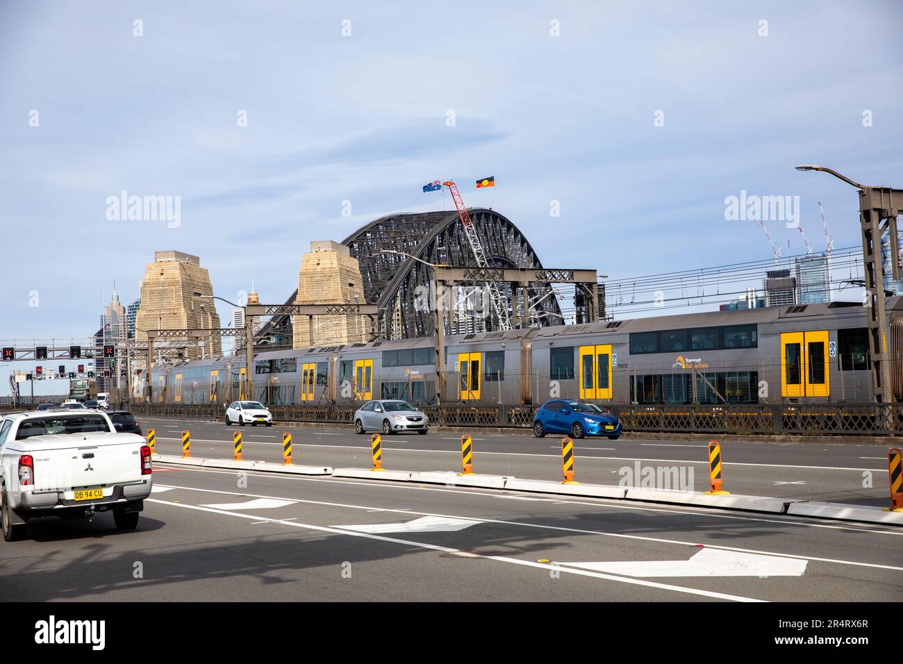 Sydney train heading across the Sydney harbour bridge,Sydney,NSW ...
