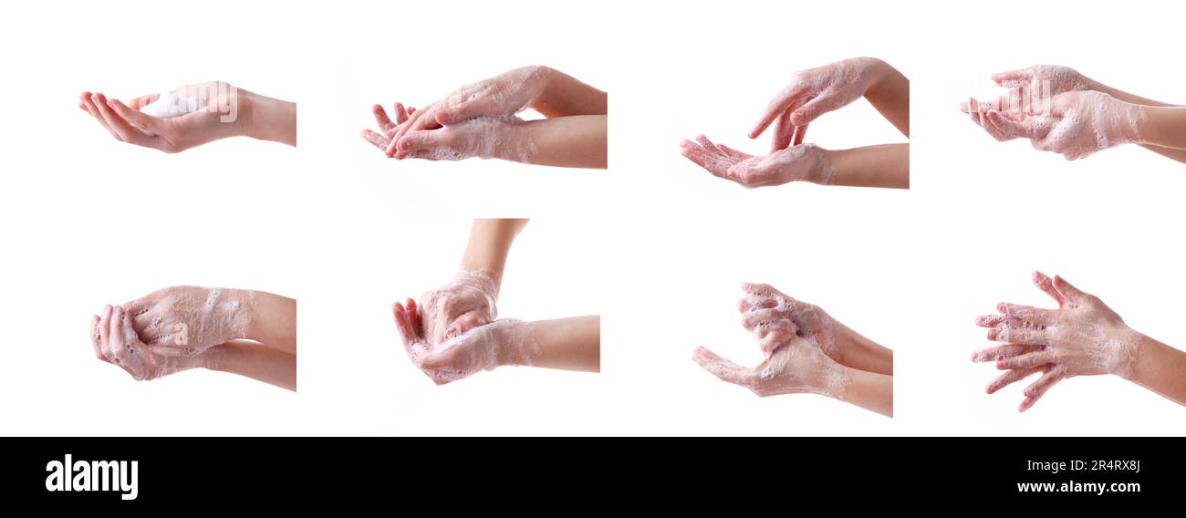 Close up white person washing Cut Out Stock Images & Pictures - Alamy