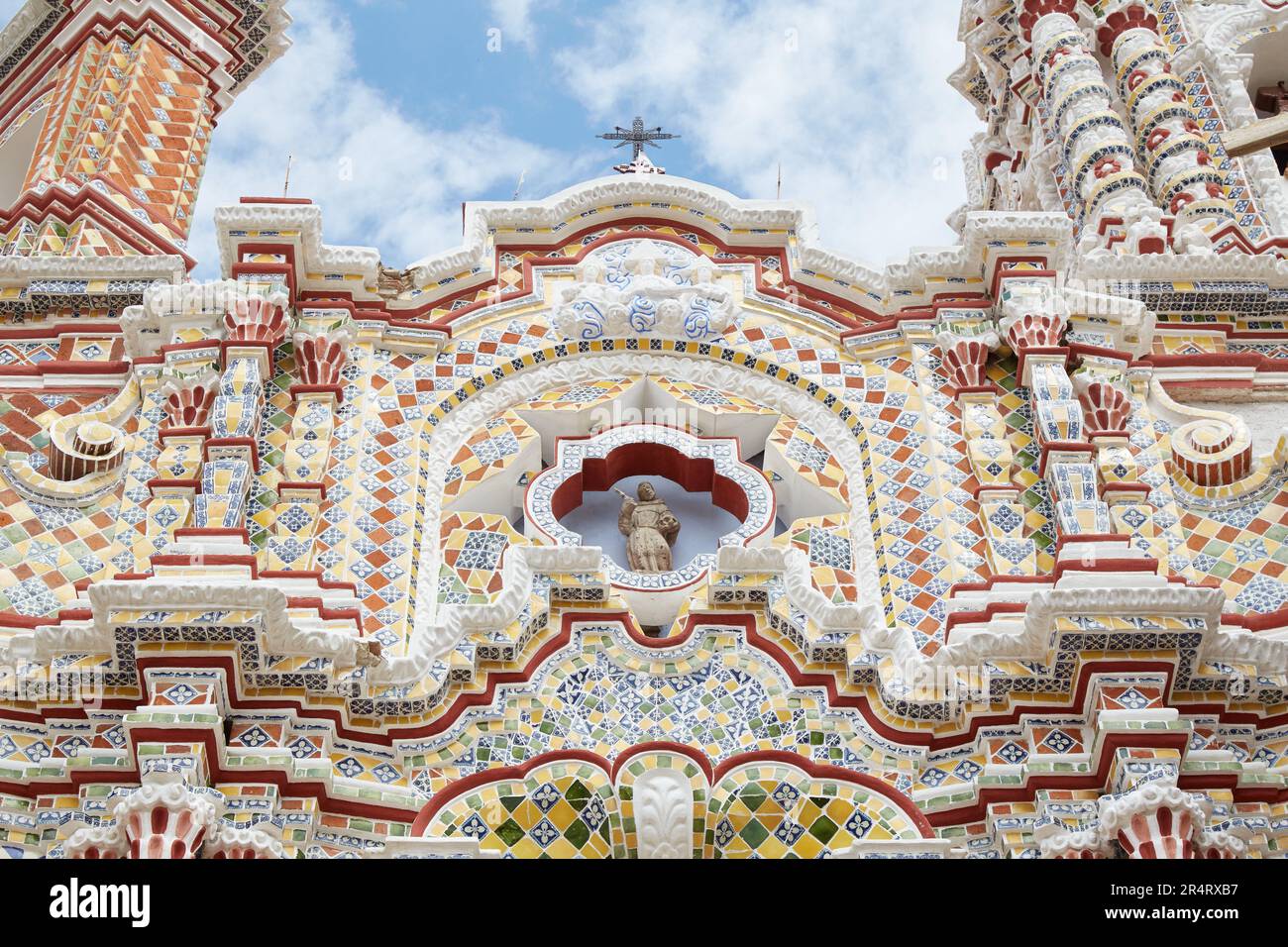 The colorful San Francisco Acatepec in Cholula, Puebla, Mexico Stock ...