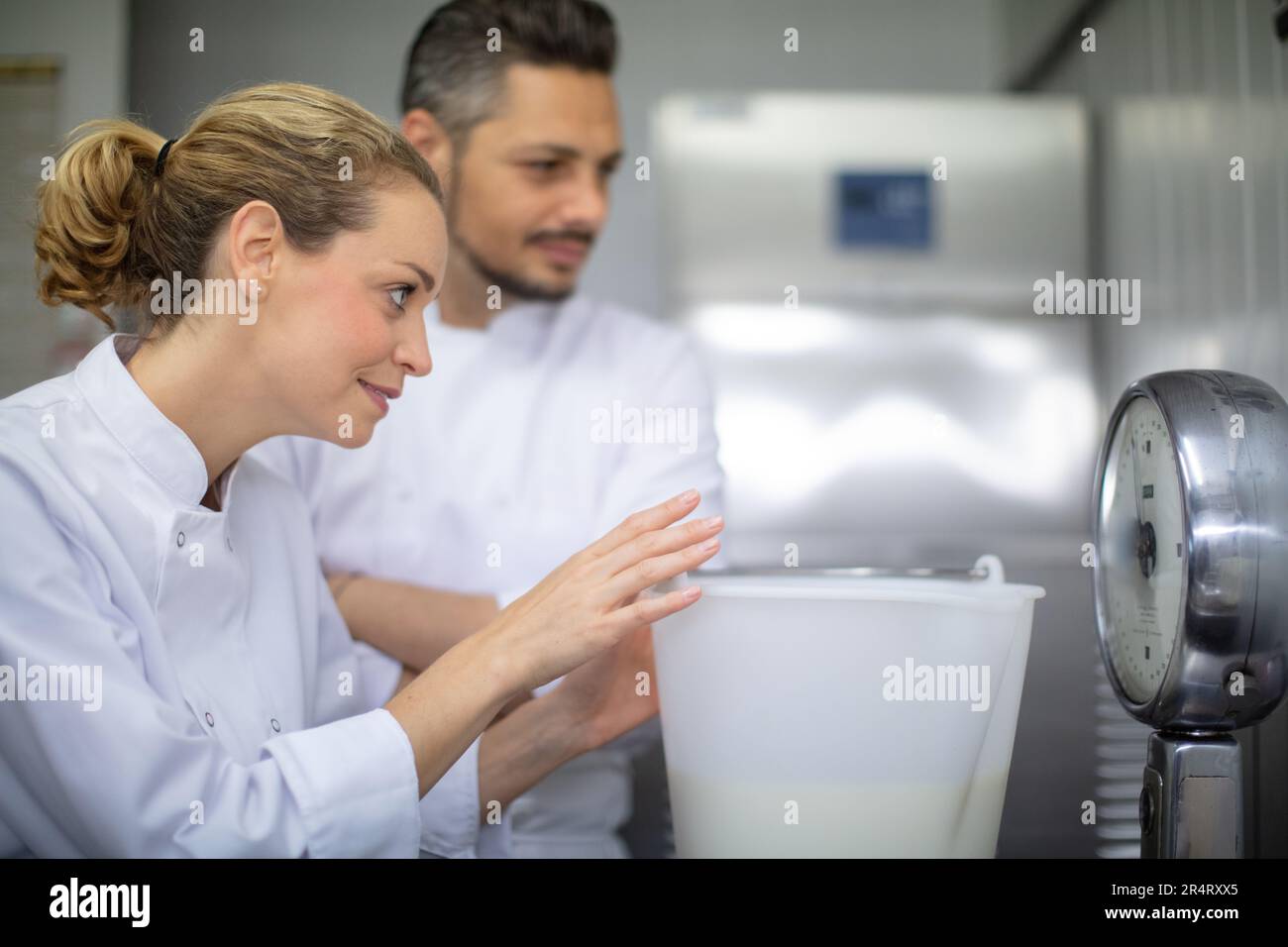 workers during ice cream production Stock Photo - Alamy