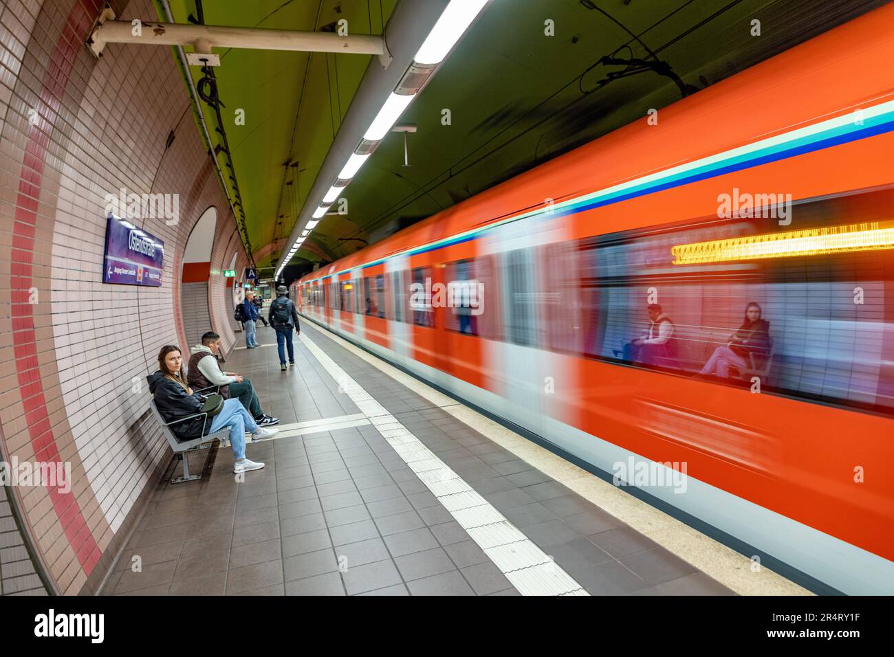 Frankfurt, Germany - May 24, 2023: people, waiting in the central ...