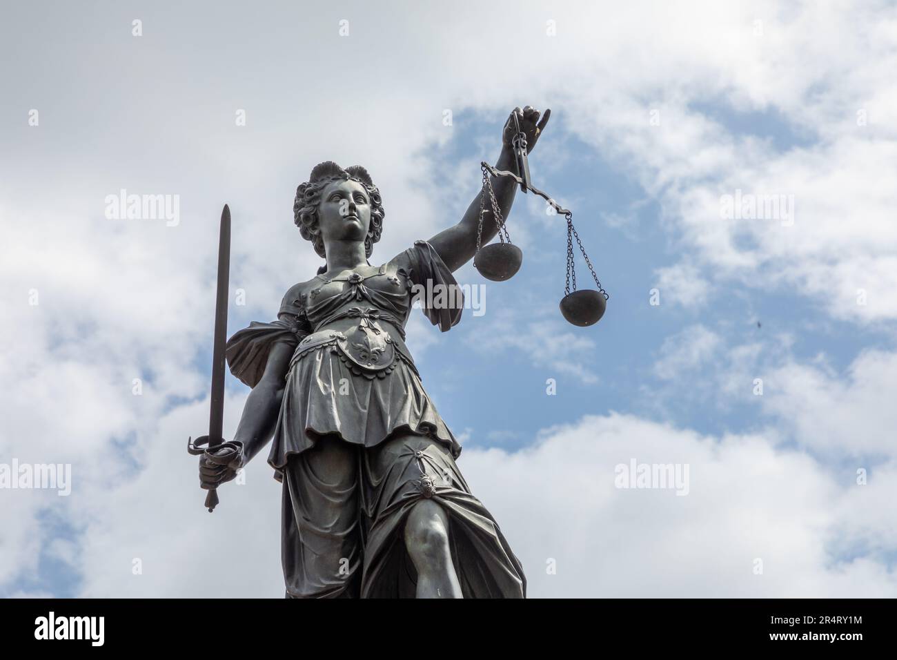 Frankfurt, Germany - May 24, 2023: lady justice in Frankfurt with sword ...