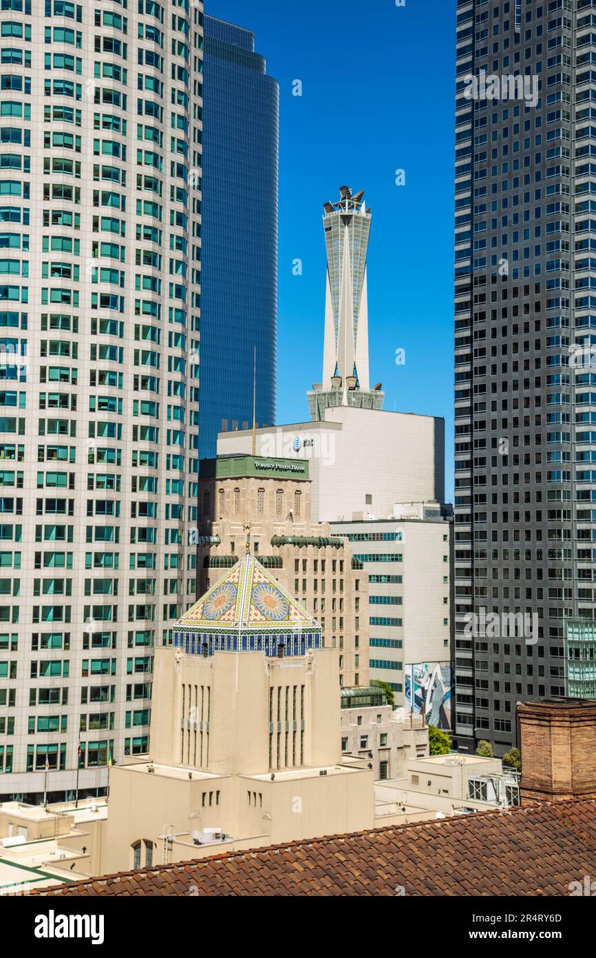 Los Angeles, USA - June 27, 2012: perspective of ATandT Microwave Tower ...
