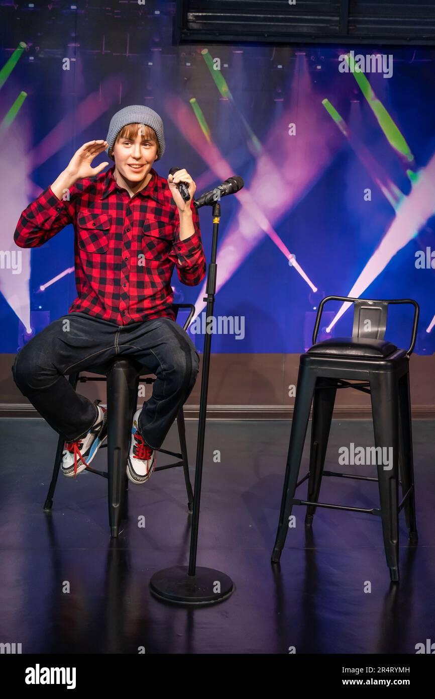 Shah Alam, Malaysia -April 17,2023 : Justin Bieber's wax figures ...