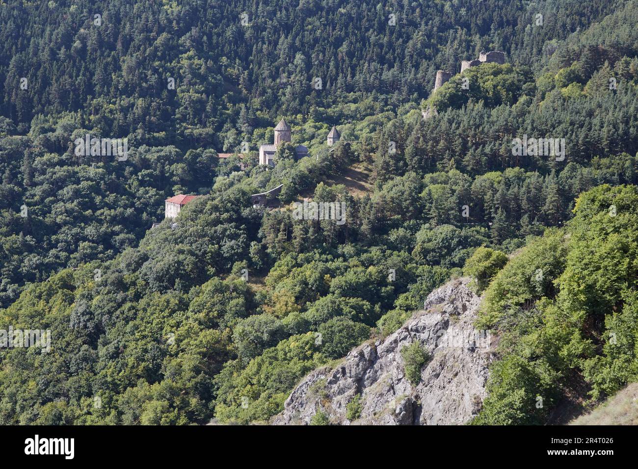 The scenic Sapara Orthodox monastery church, outside of Akhaltsikhe ...