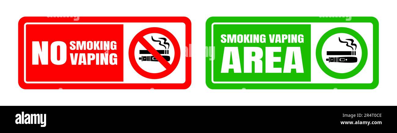 No smoking no vaping and smoking area sign set. Forbidden sign icon ...