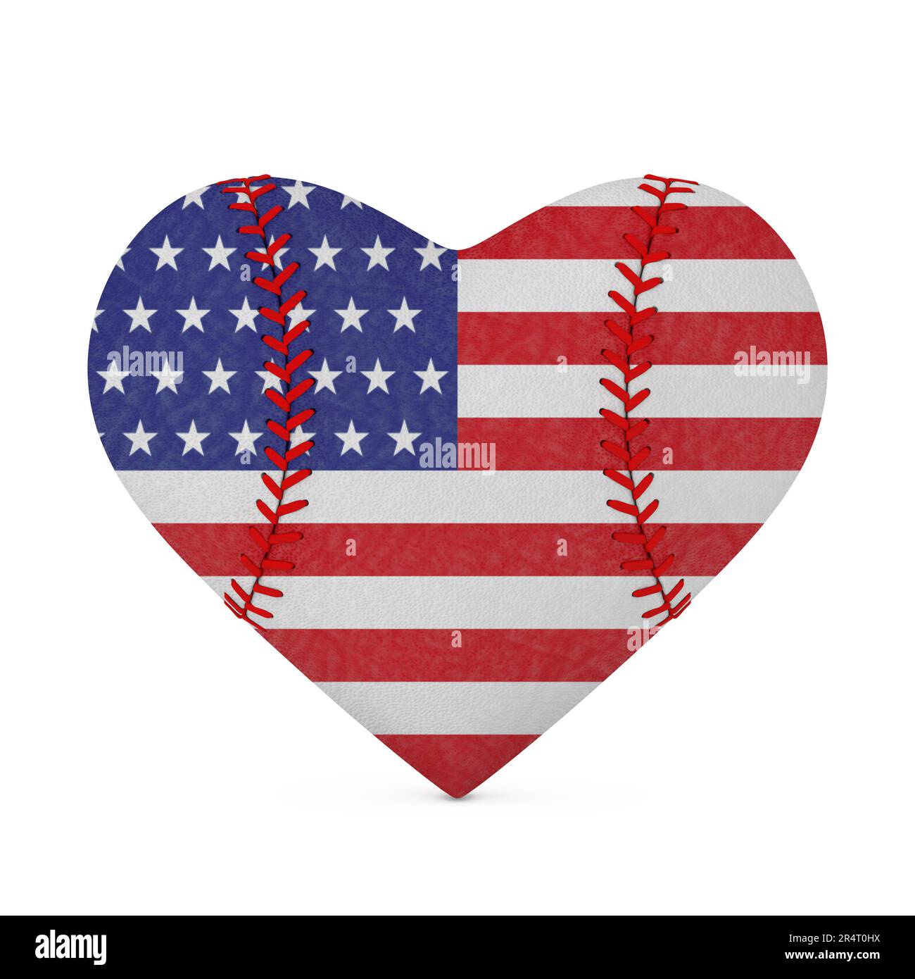 Baseball Ball in Shape of Heart and in the Colors of American Flag on a ...