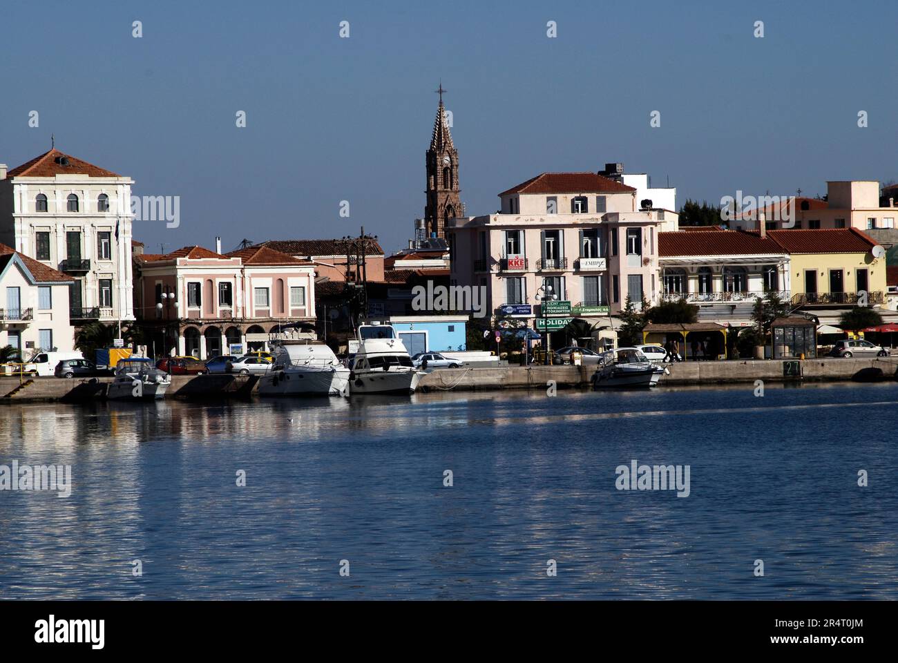 Greece, Northeastern Aegean, Lesvos island Agiasos traditional town ...