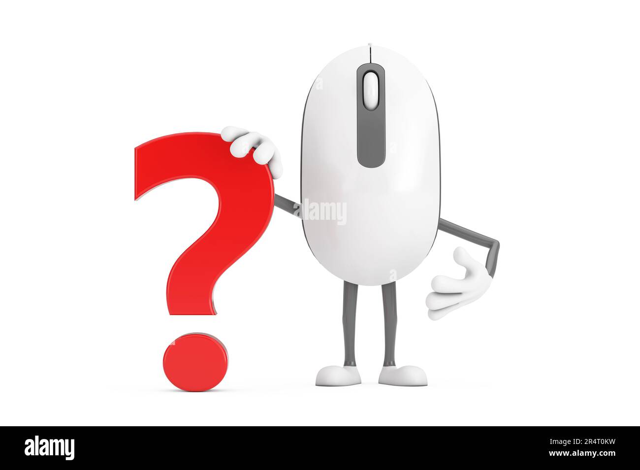 Computer Mouse Cartoon Person Character Mascot with Red Question Mark ...
