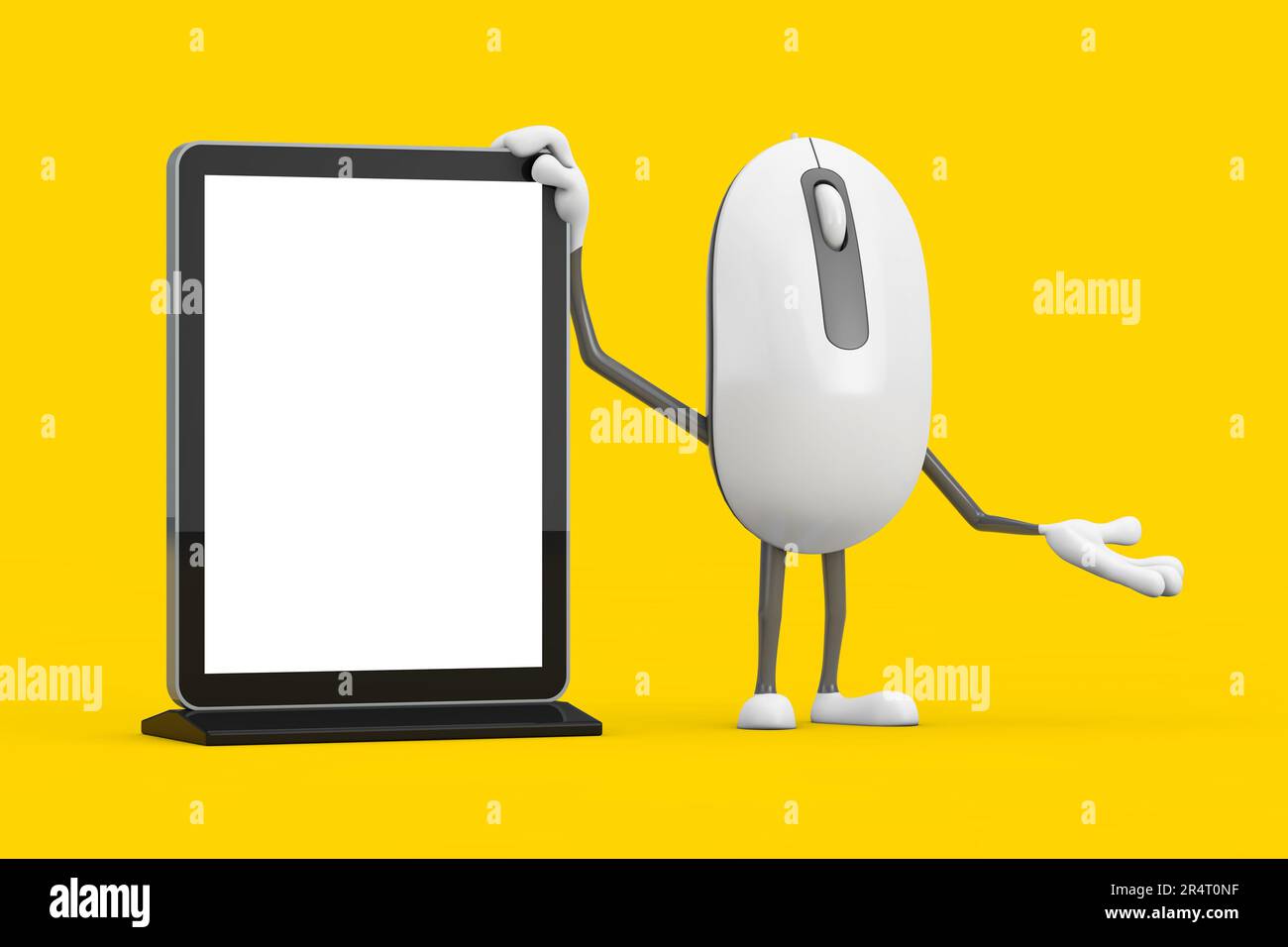 Computer Mouse Cartoon Person Character Mascot with Blank Trade Show ...