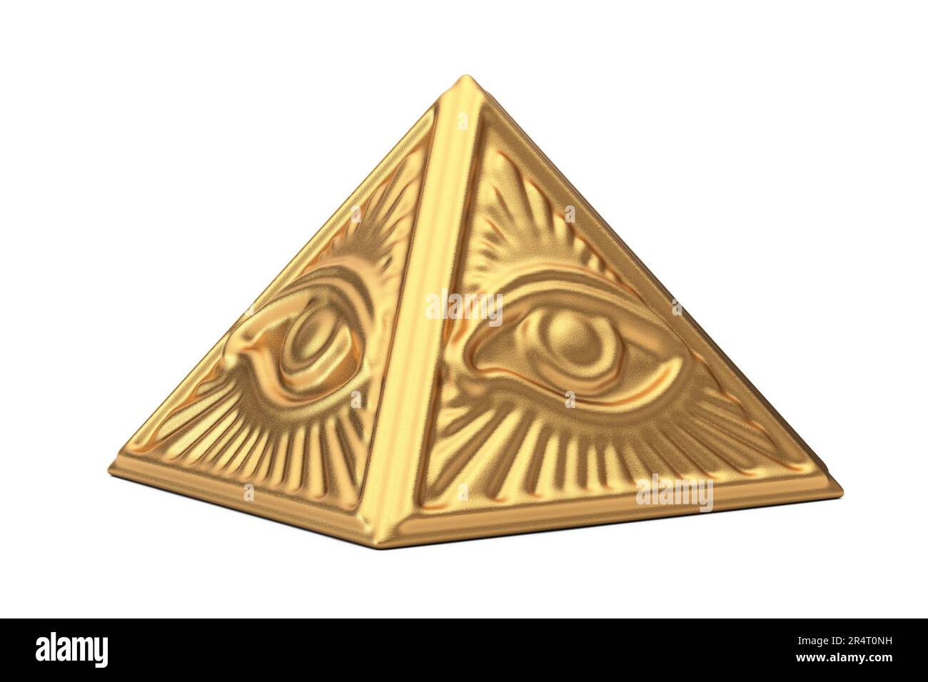 Golden Masonic Symbol All Seeing Eye Pyramid Triangle on a white ...