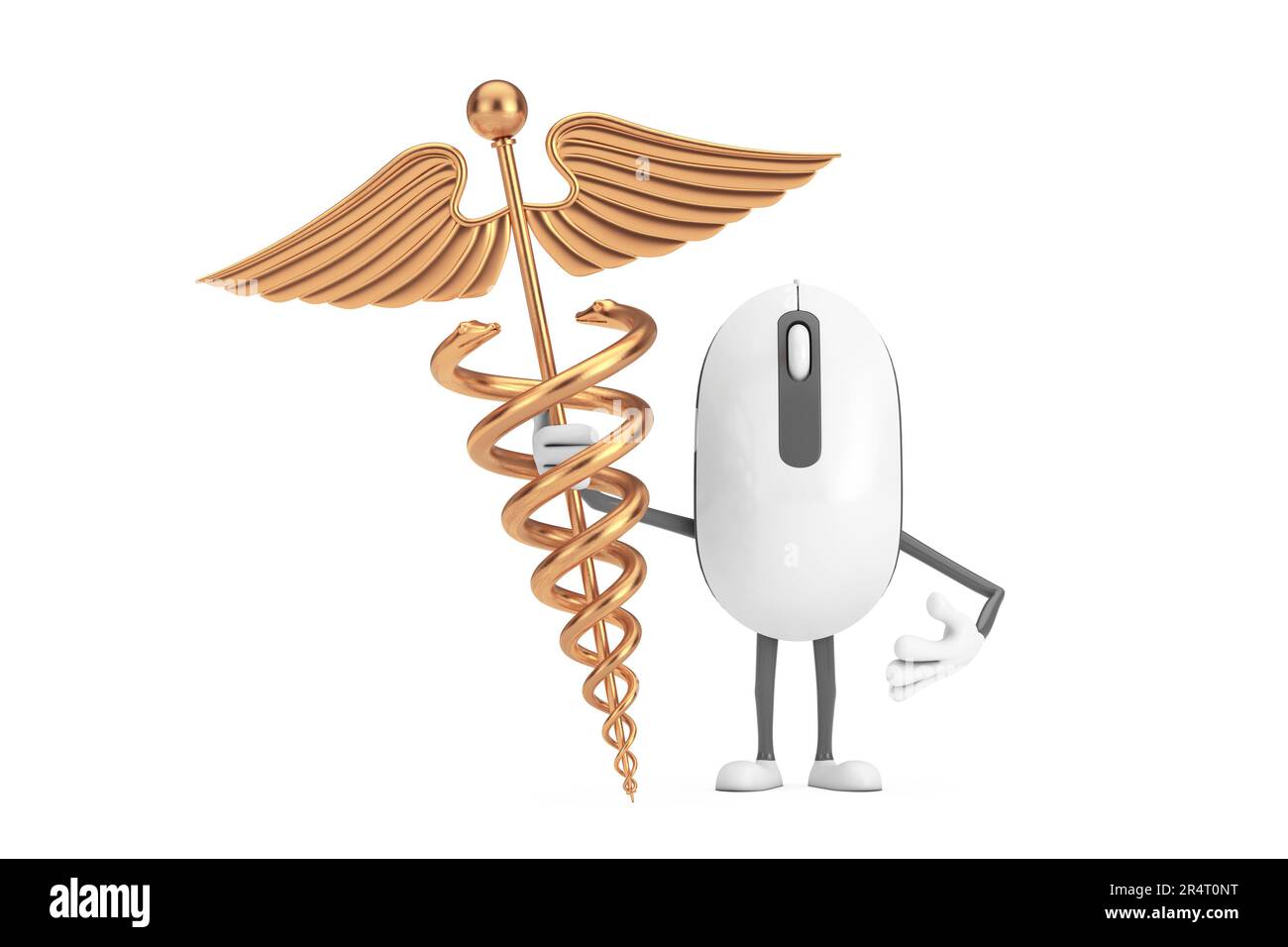 Computer Mouse Cartoon Person Character Mascot with Golden Medical ...