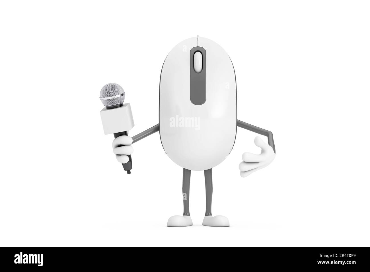 Computer Mouse Cartoon Person Character Mascot with Modern Chrome ...