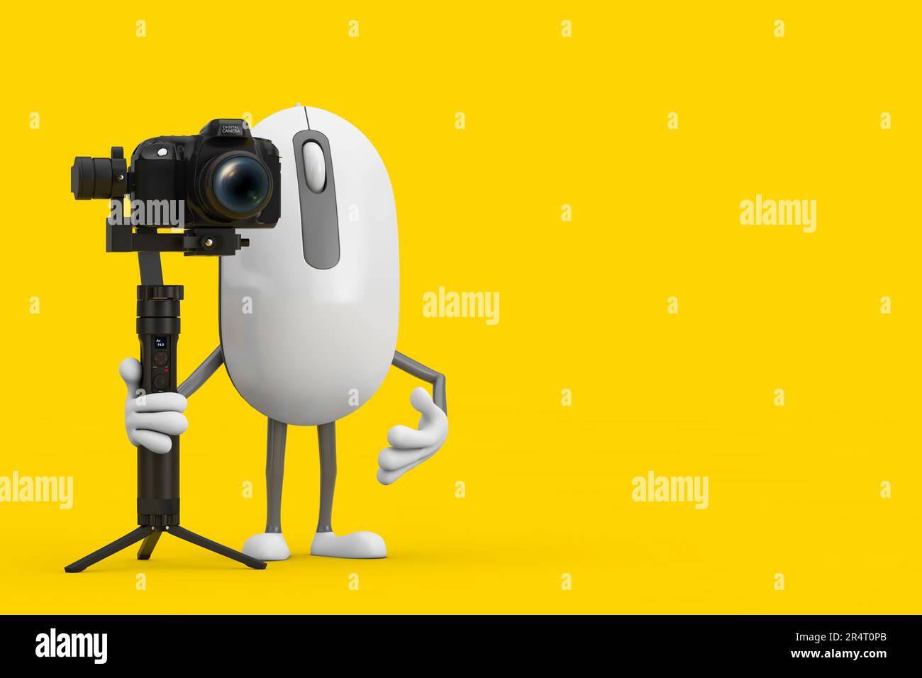Computer Mouse Cartoon Person Character Mascot with DSLR or Video ...