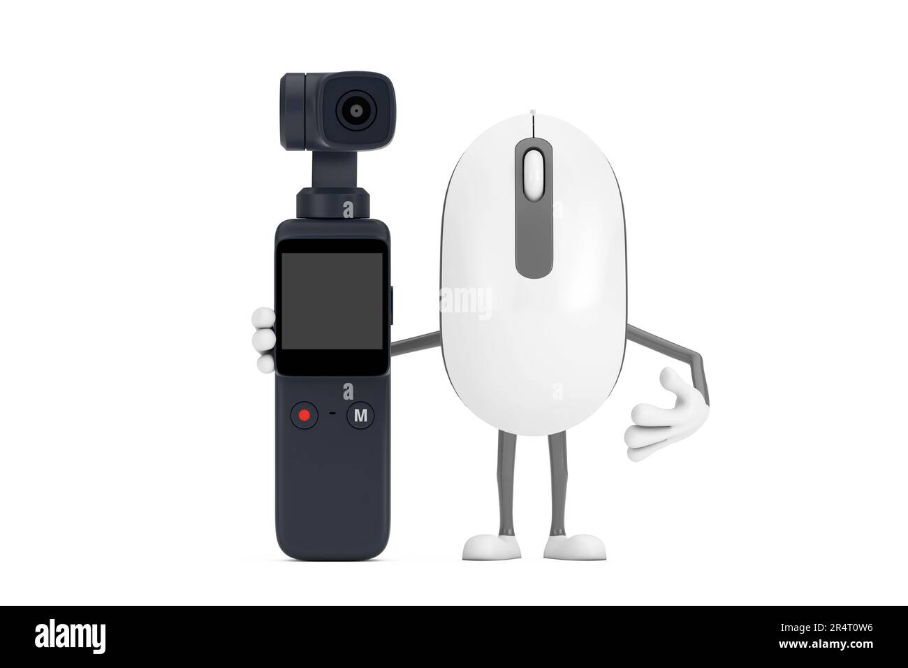 Computer Mouse Cartoon Person Character Mascot with Pocket Gimbal ...