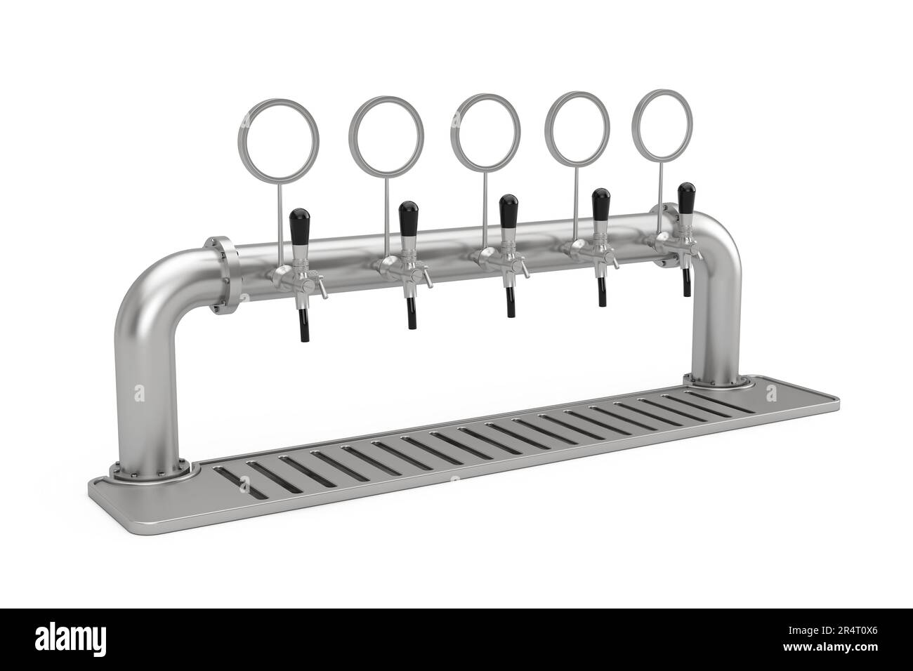 Row of Bar Beer Taps on a white background. 3d Rendering Stock Photo ...
