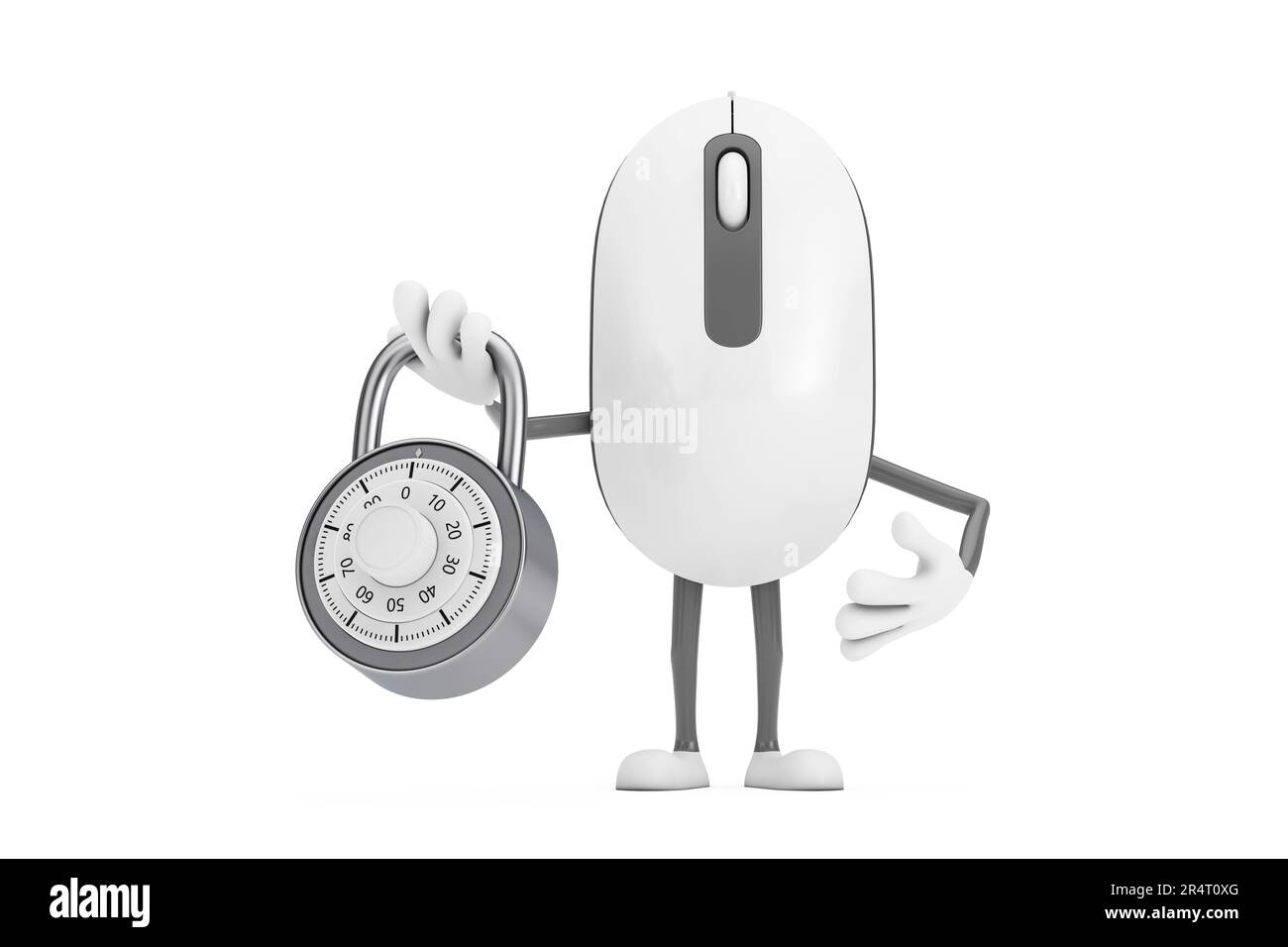 Computer Mouse Cartoon Person Character Mascot with Silver Combination ...