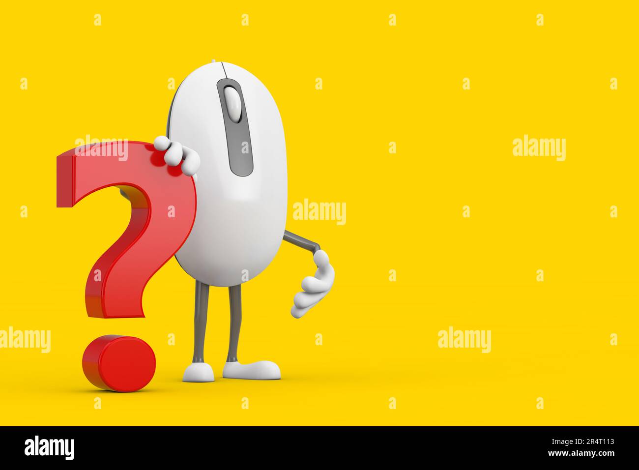 Computer Mouse Cartoon Person Character Mascot with Red Question Mark ...