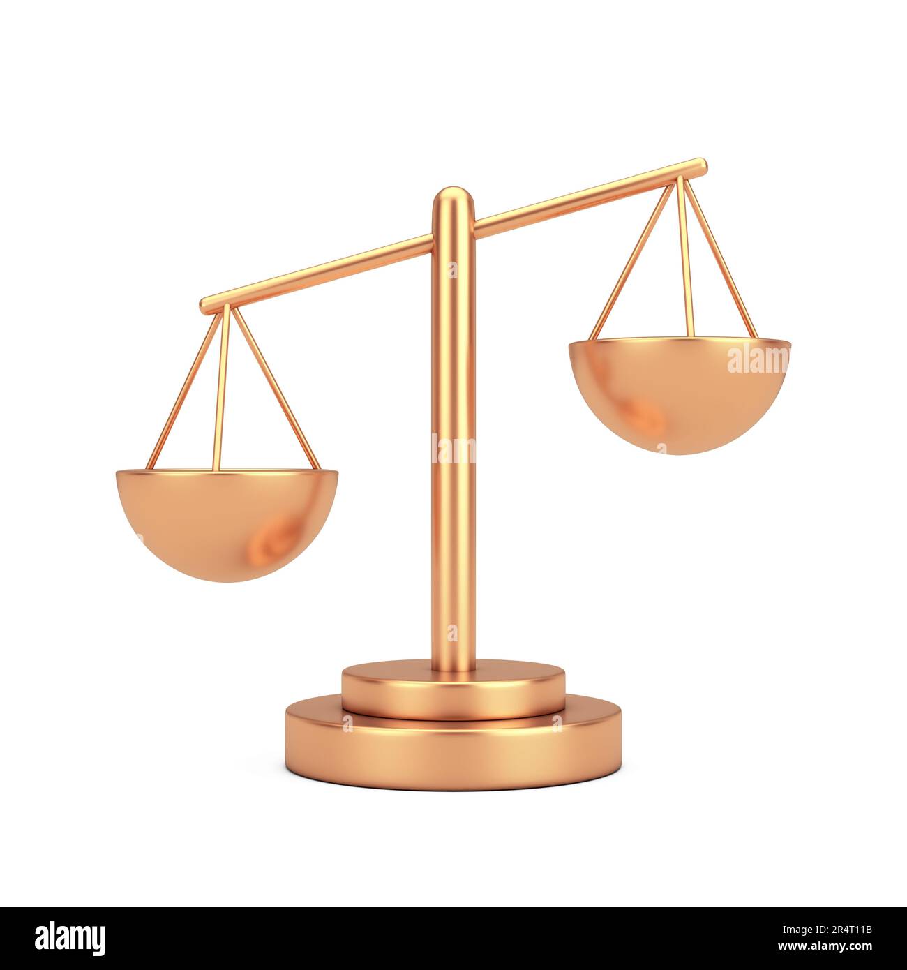 Simple Golden Balance Scale Web Icon Sign on a white background. 3d ...