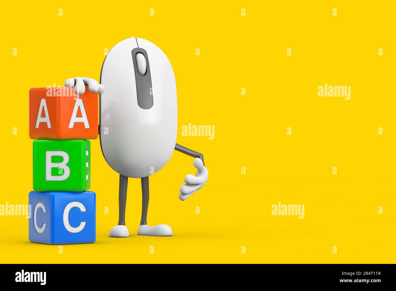 Computer Mouse Cartoon Person Character Mascot with Alphabet ABC ...