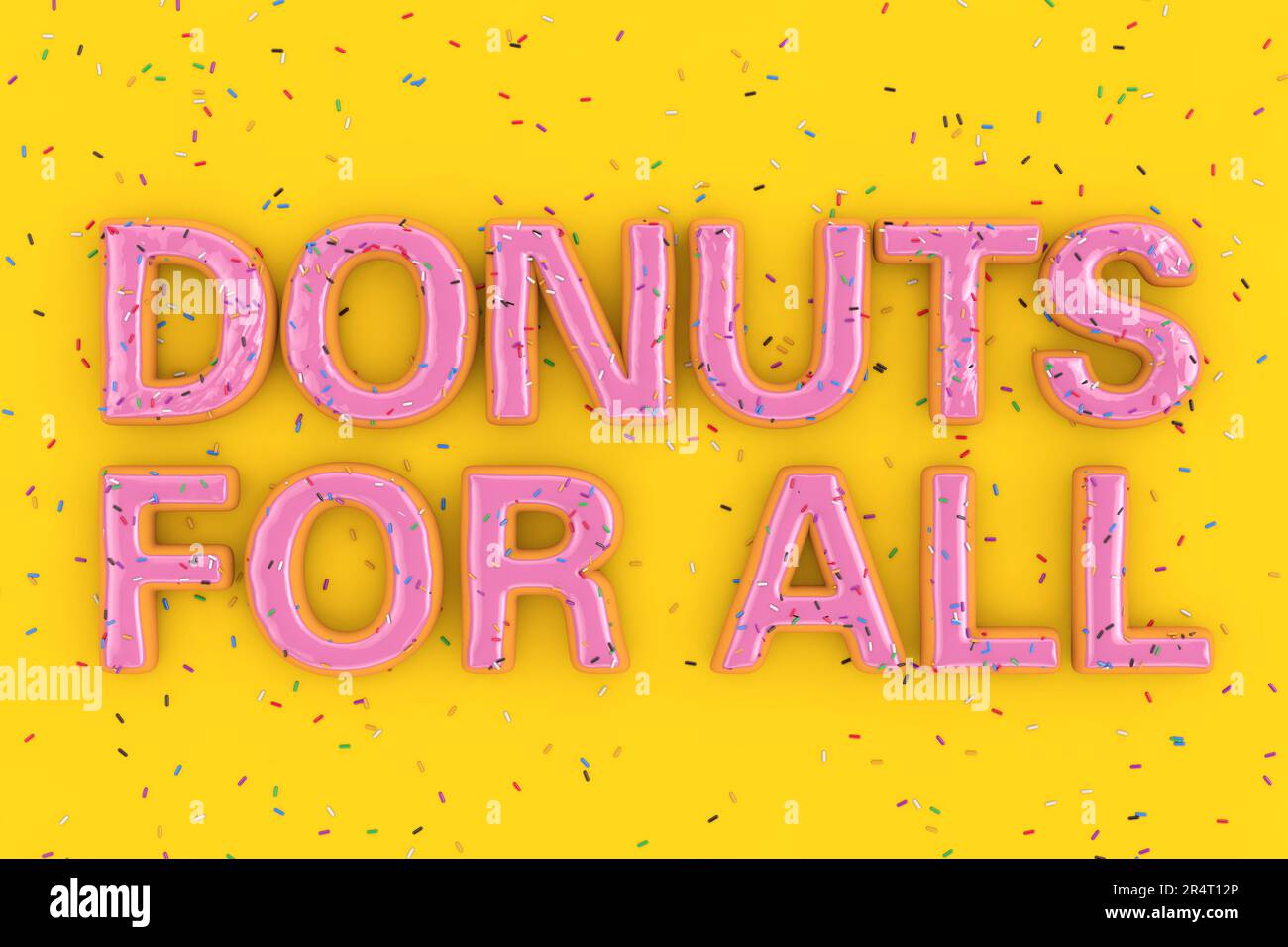 Donuts For All Sale Slogan Sign in Shape of Big Strawberry Pink Glazed ...