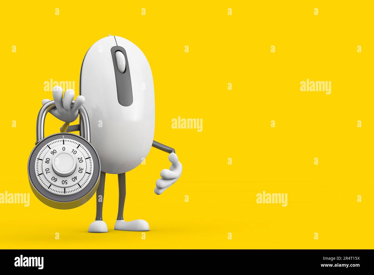 Computer Mouse Cartoon Person Character Mascot with Silver Combination ...