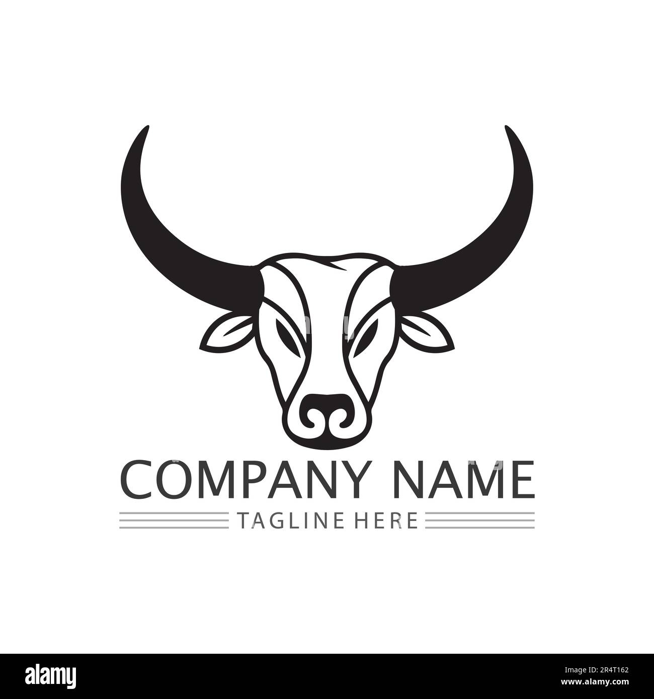bull and cow logo design icon vector horn animals Stock Vector Image ...