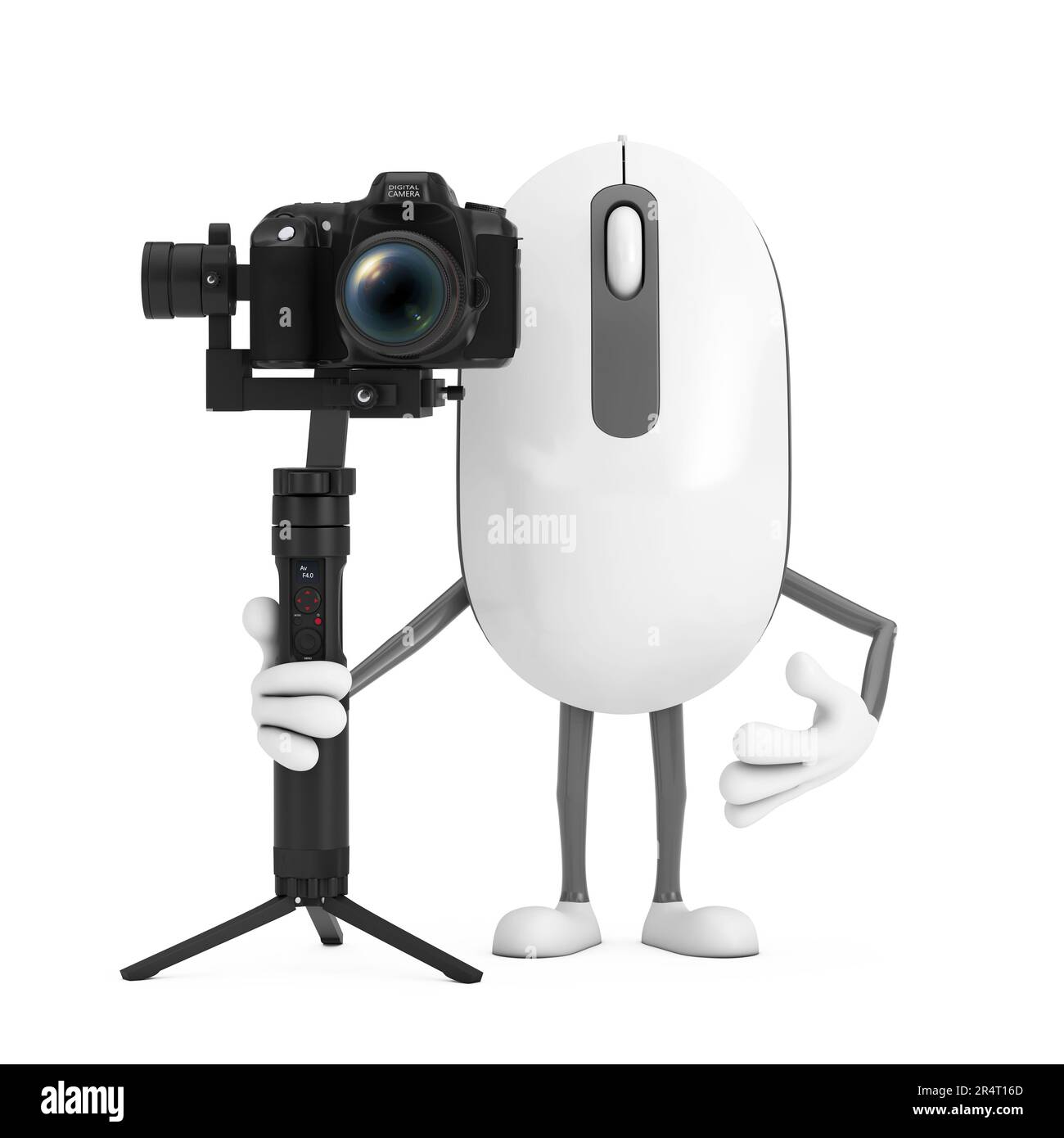 Computer Mouse Cartoon Person Character Mascot with DSLR or Video ...
