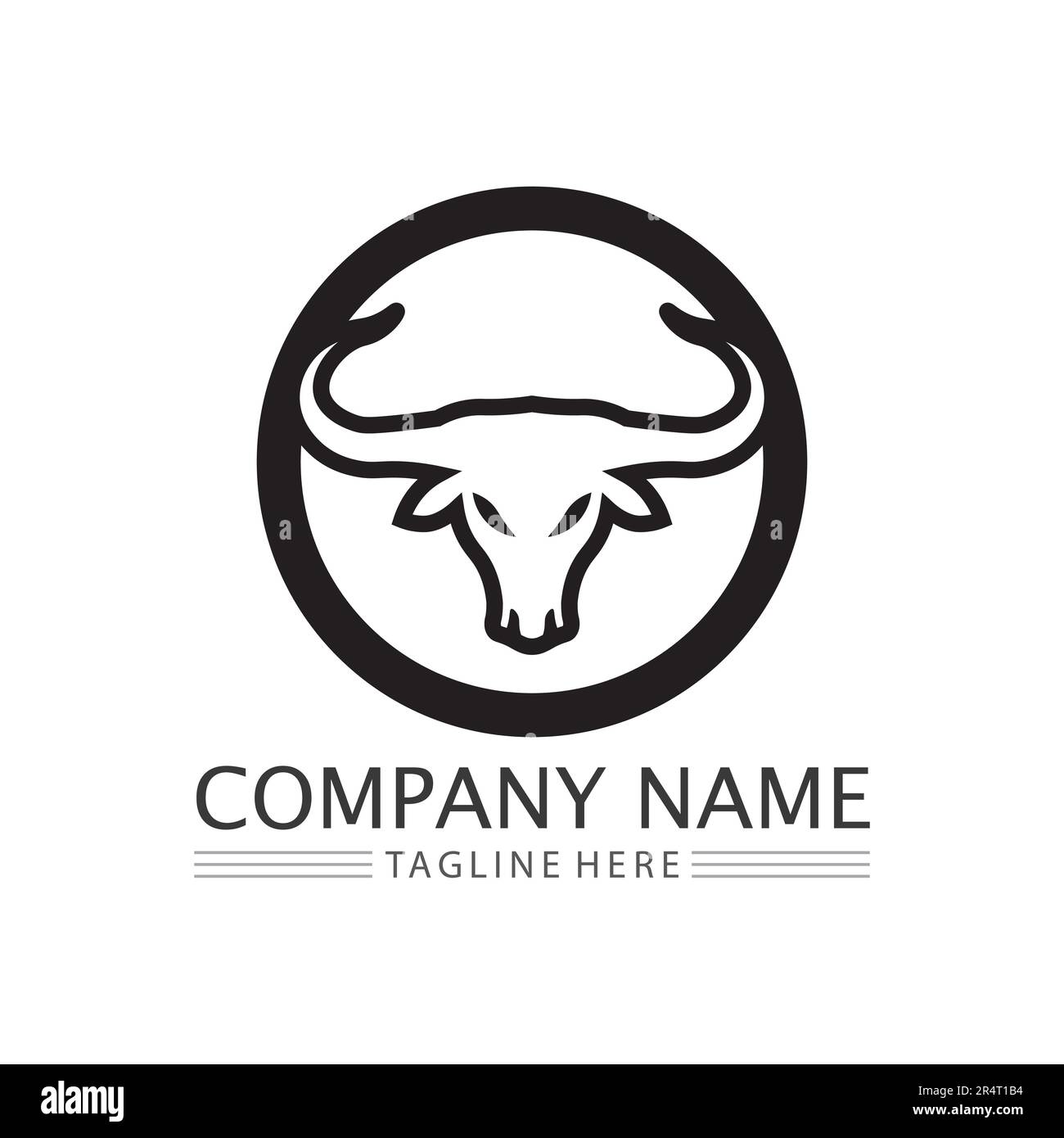 bull and cow logo design icon vector horn animals Stock Vector Image ...