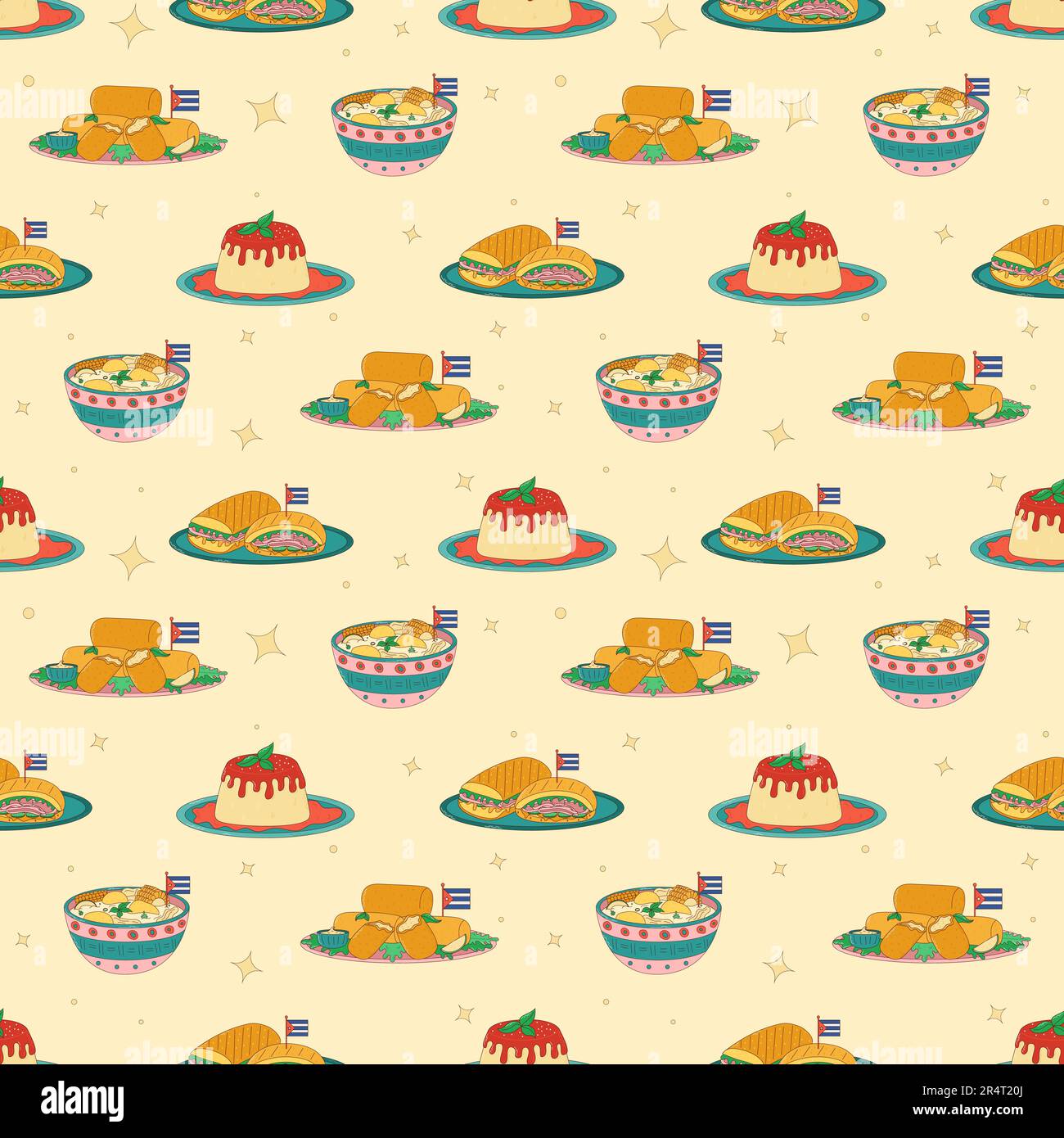 Traditional cuban meal Stock Vector Images - Alamy