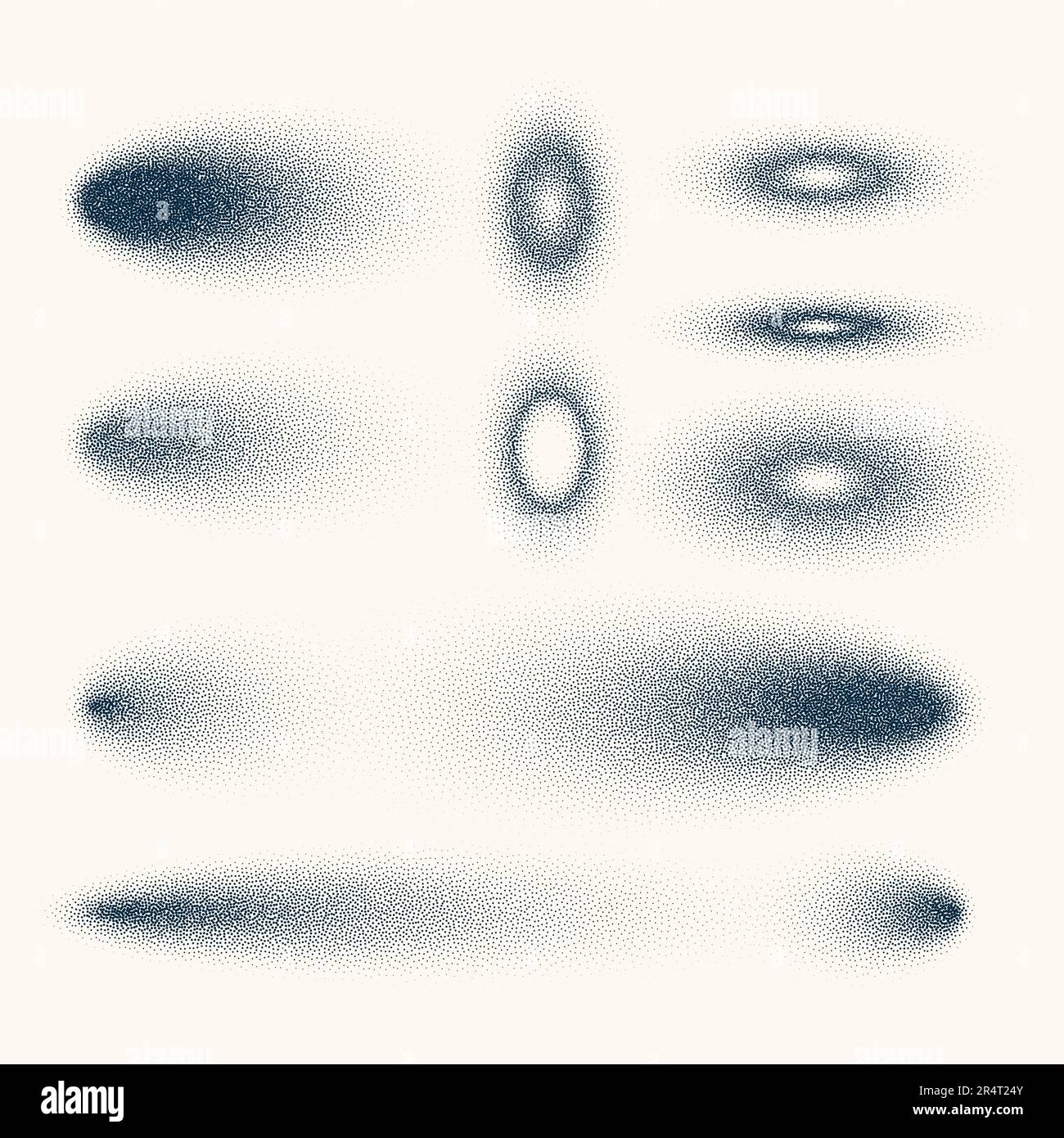 Stipple shadows set, vintage dotted design elements. Fading gradient ...