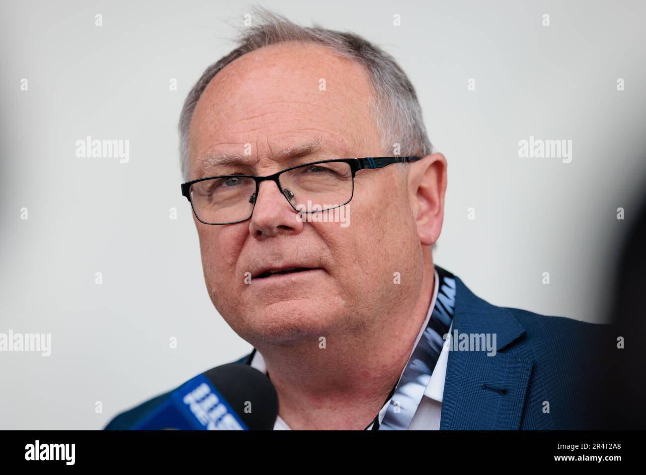 David Templeman, Minister for Culture and the Arts is seen talking to ...